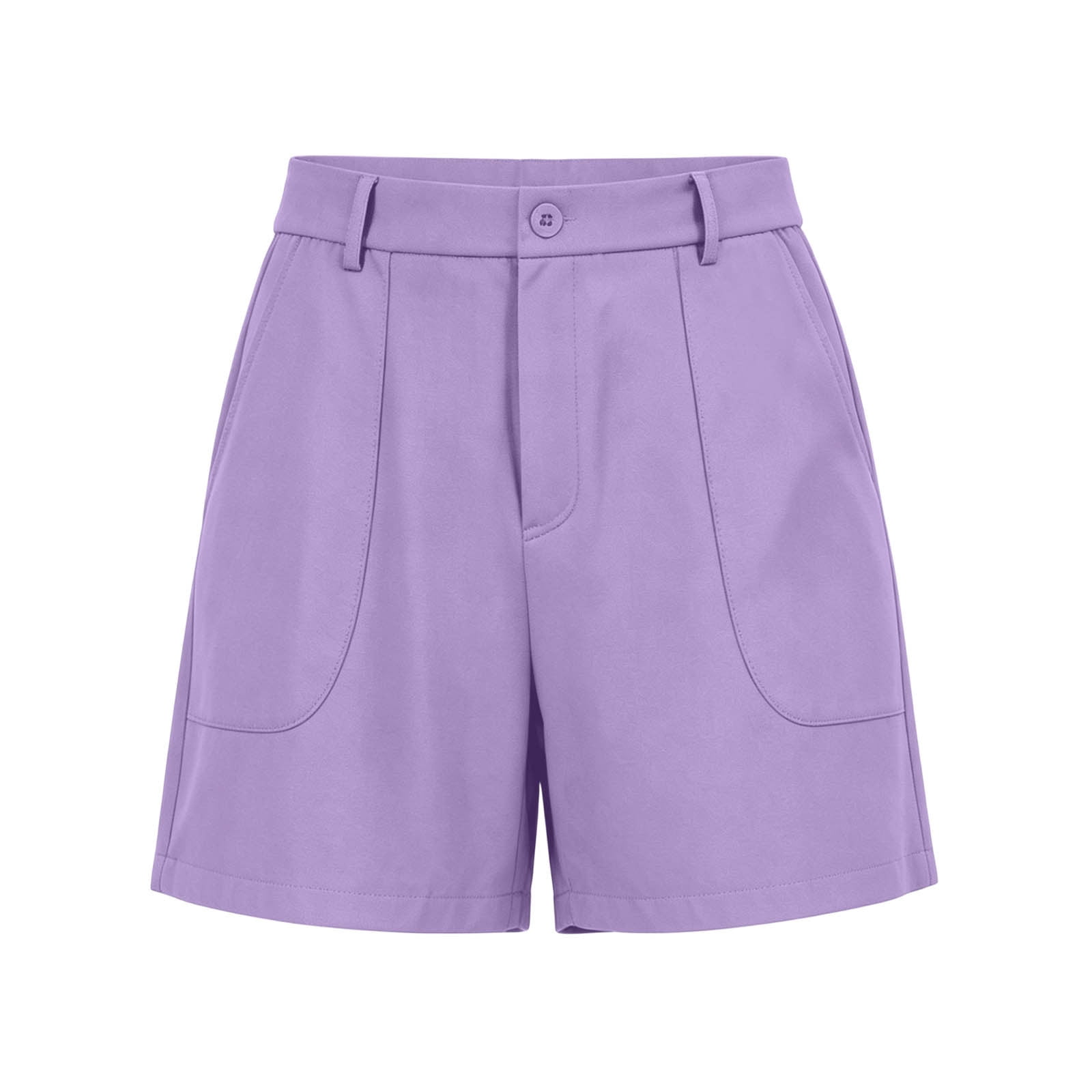 Paiyanr Women's Solid Color Wide Leg Shorts with Pockets High Waist ...