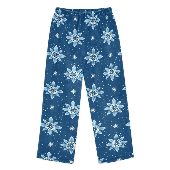 Pajama Pants Snowflakes Snowflake Geometric Elements Blue Background ...