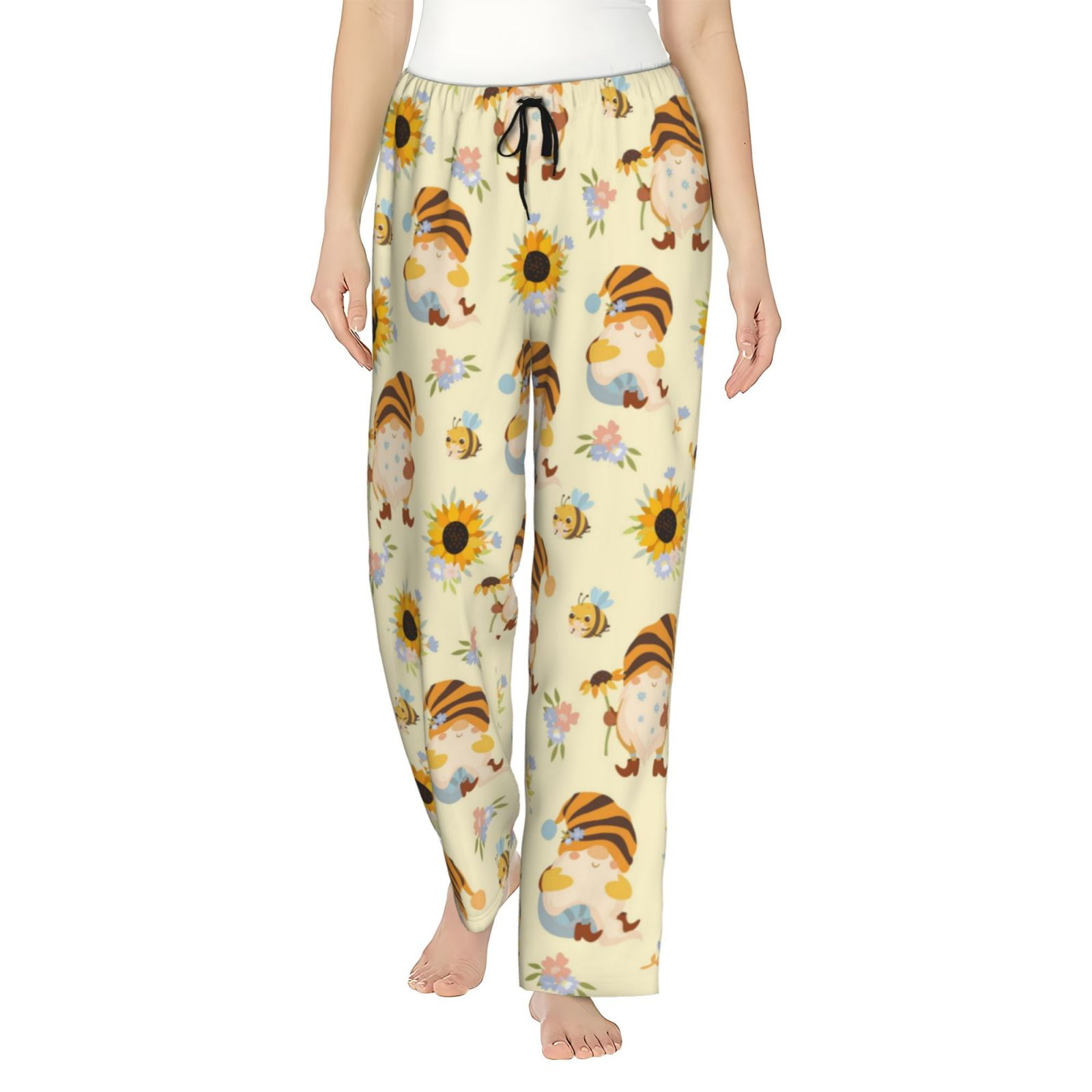 Pajama Pants Women - Bee Honey Honeycomb Bee Wide Leg Lounge Pants ...