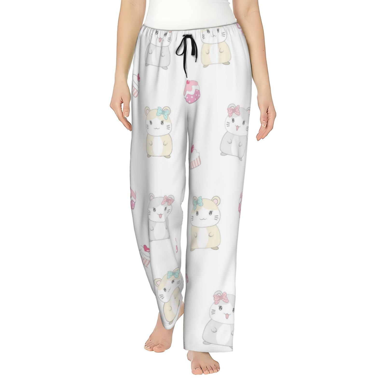 Pajama Pants Women, Cartoon Cute Hamster Cake Lounge PJ Yoga Pants With ...