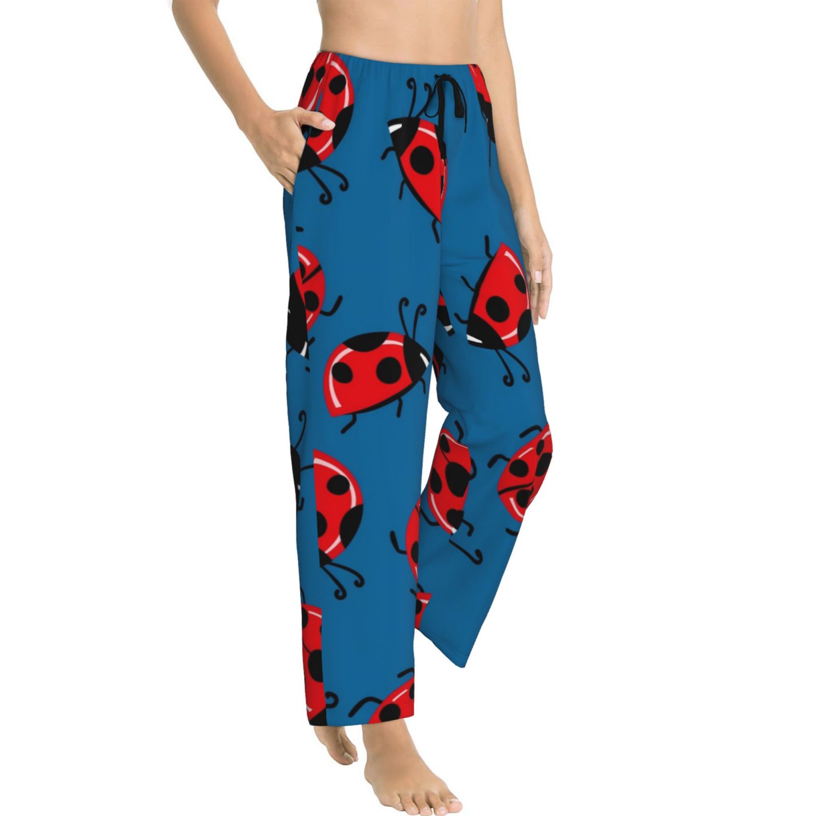 Pajama Pants Women, Colorful Ladybird Lounge PJ Yoga Pants With ...