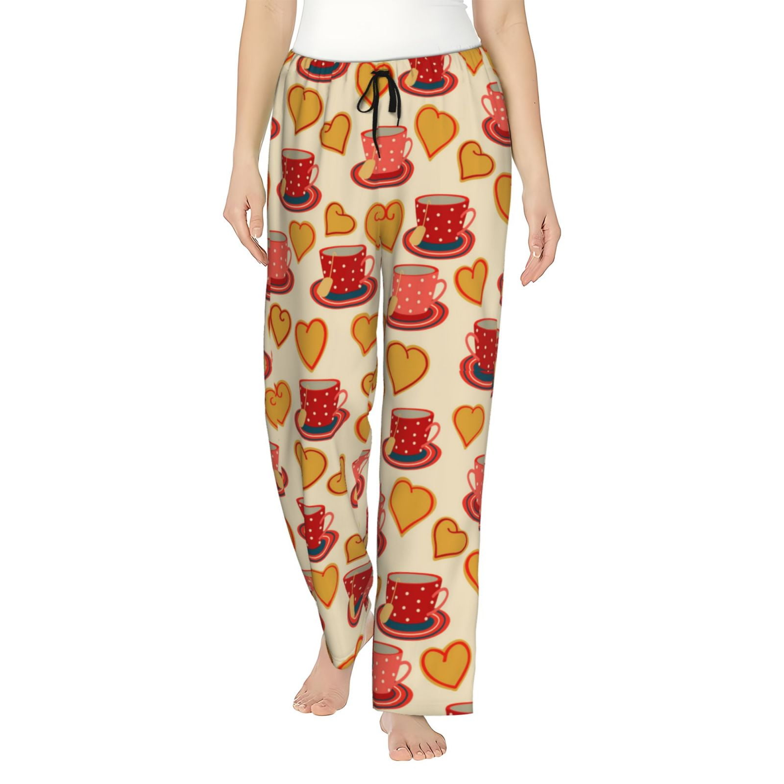 Pajama Pants Women, Cups of Tea Lounge PJ Yoga Pants With Drawstring ...
