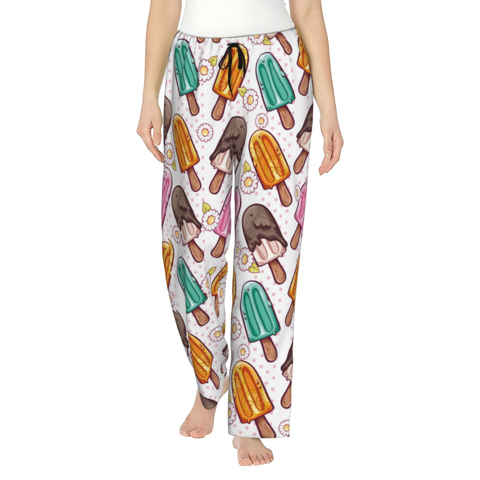 Pajama Pants Women - Cute Cartoon Popsicle Wide Leg Lounge Pants Women ...