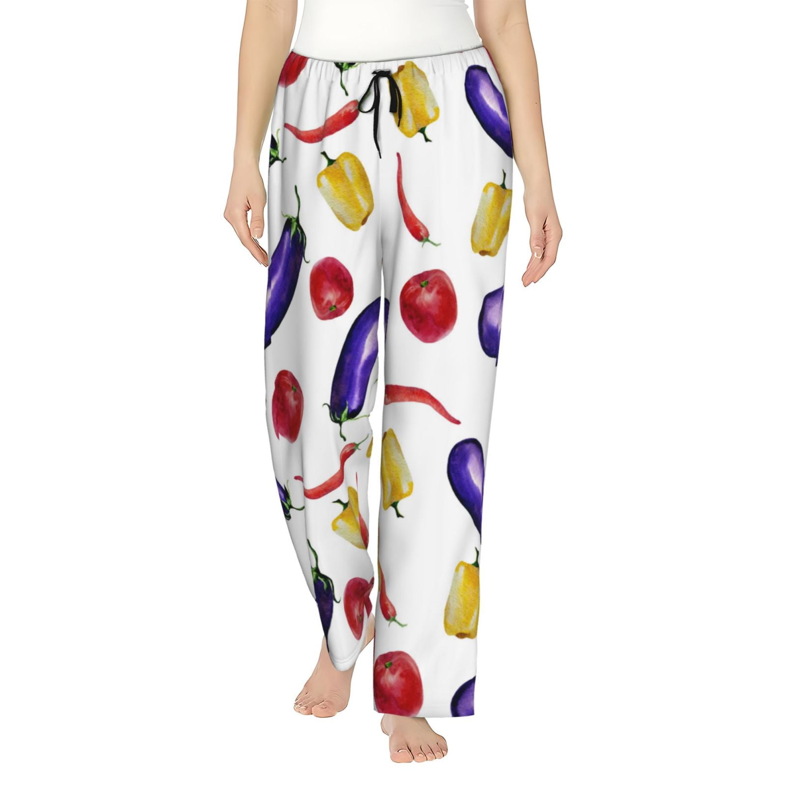Pajama Pants Women, Eggplant bell pepper Lounge PJ Yoga Pants With ...