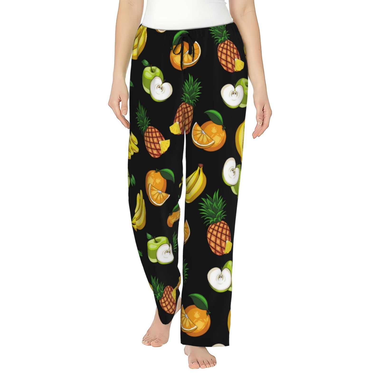 Pajama Pants Women, Fruit Pineapple Banana Lounge PJ Yoga Pants With ...