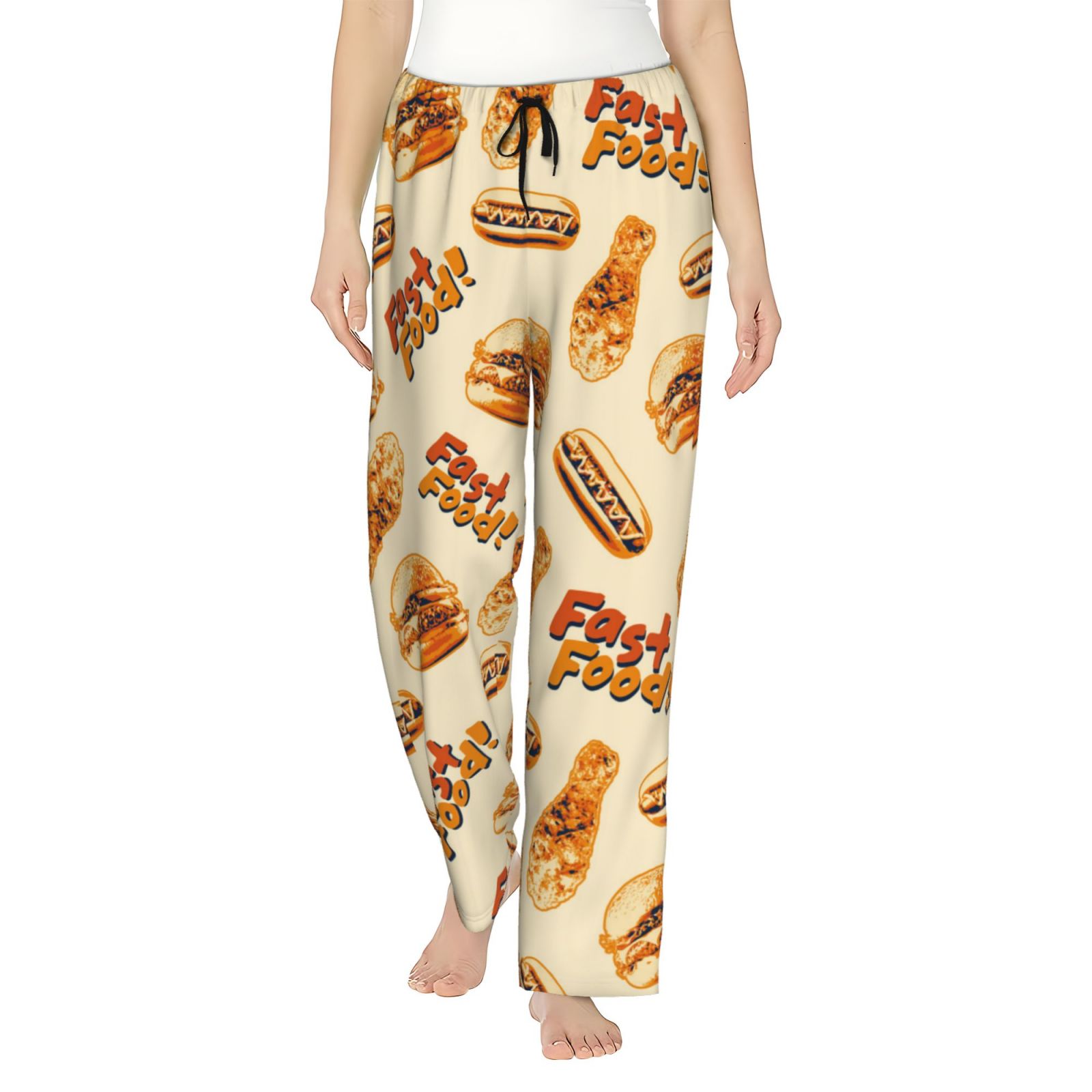 Pajama Pants Women, Hamburger Chicken Legs Sweatpants Soft Sleep Lounge ...