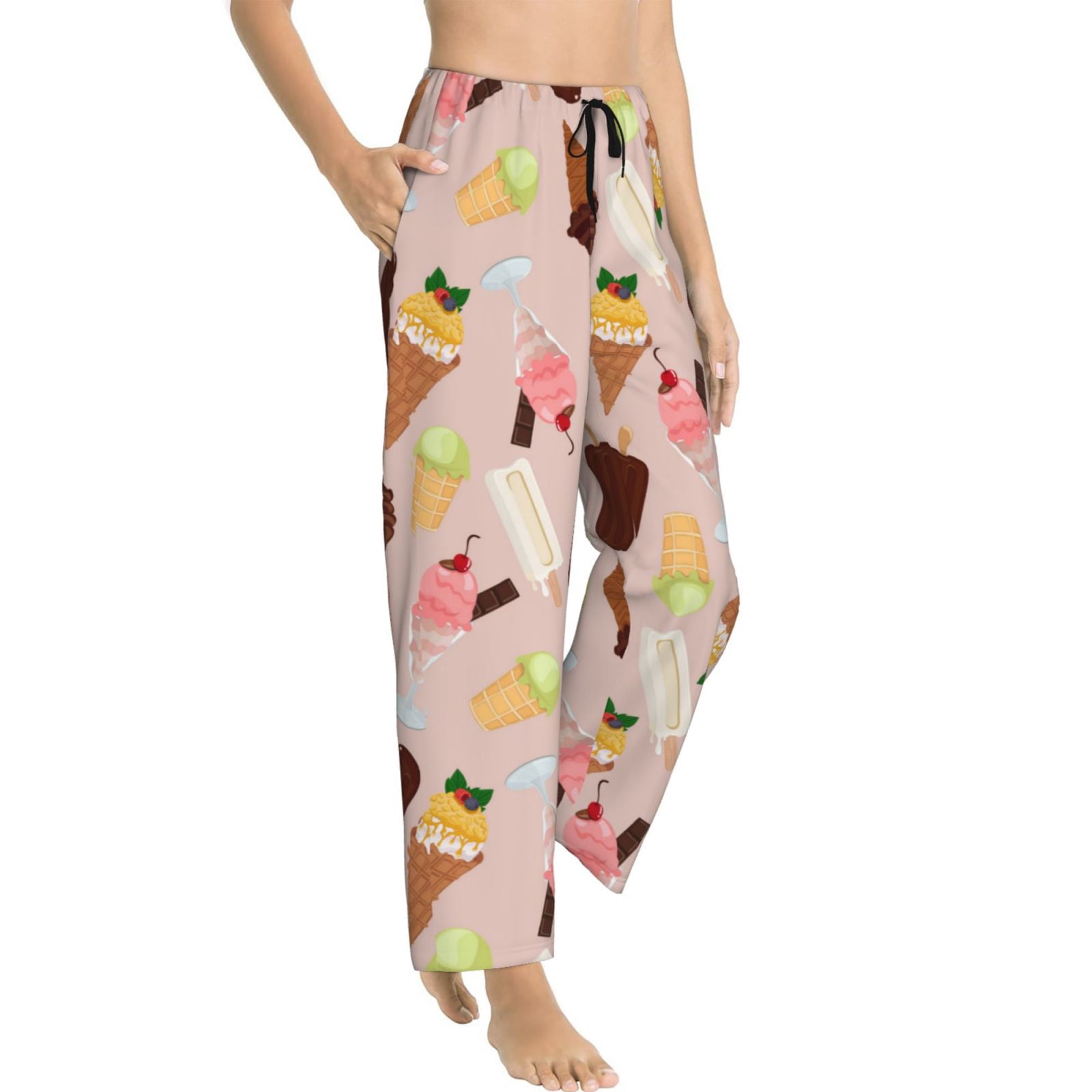 Pajama Pants Women - Ice Cream Cone Print Soft Breathable Sleep ...