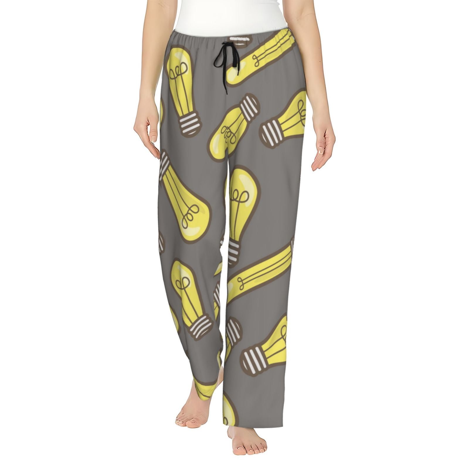 Pajama Pants Women - Light Bulb Pattern easy Wide Leg Lounge Pants ...