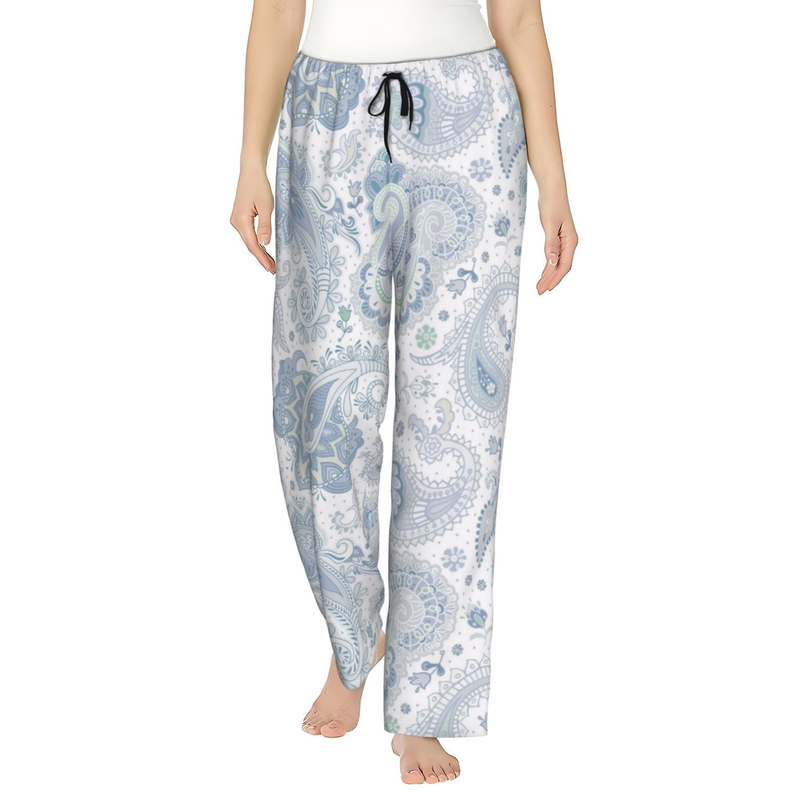 Pajama Pants Women - Paisley Pattern No.9024 Wide Leg Lounge Pants ...