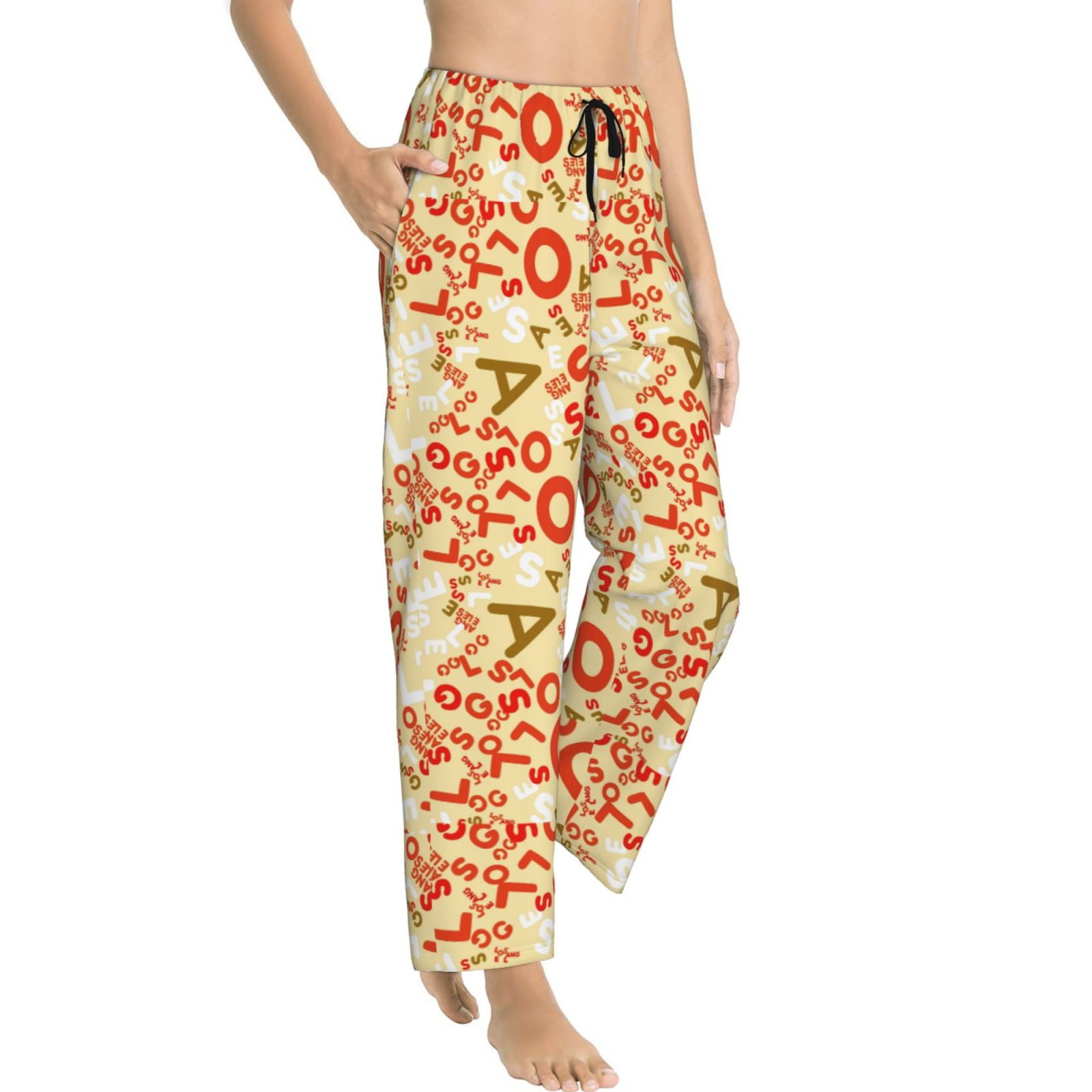 Pajama Pants Women, Scandinavian Alphabet2 Lounge PJ Yoga Pants With ...