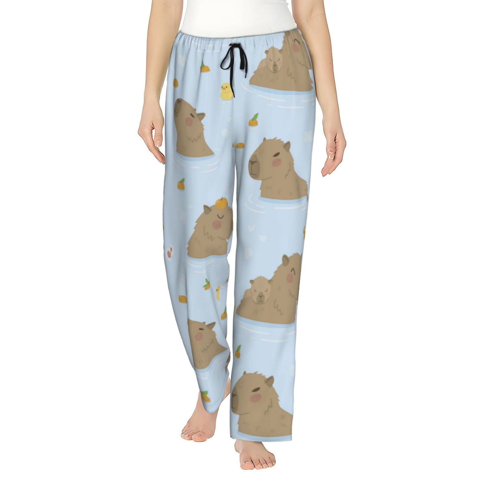 Pajama Pants Women, Swim Capybaras Duck Lounge PJ Yoga Pants With ...