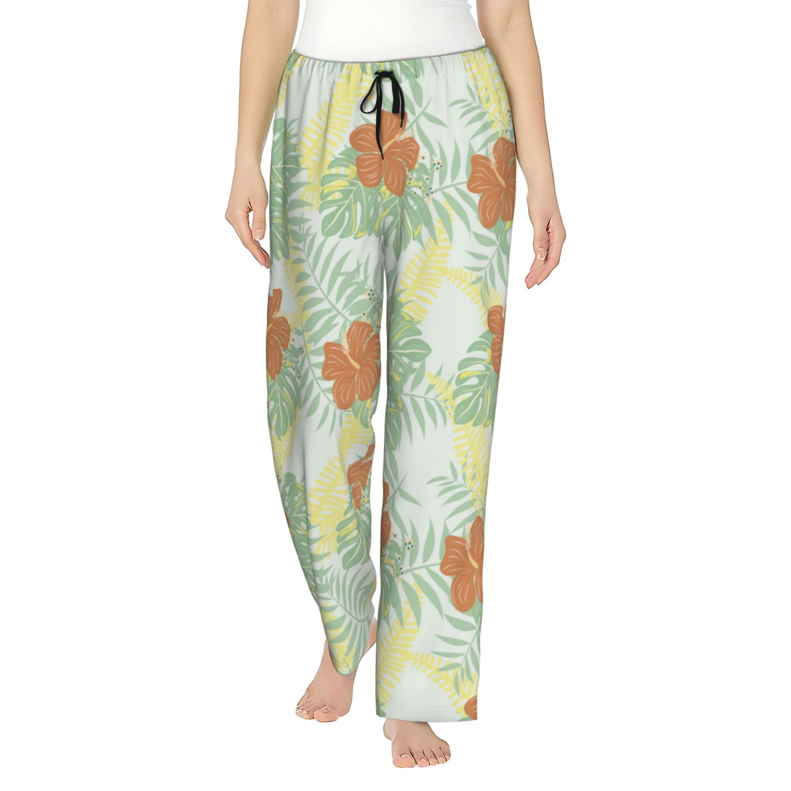 Pajama Pants Women, Tropical flowers Sweatpants Soft Sleep Lounge Pants ...