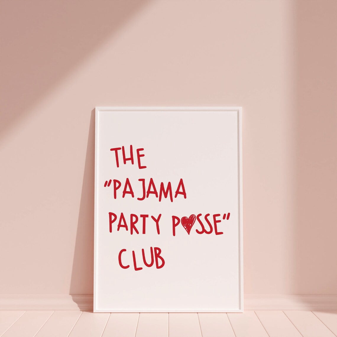Pajama Party Posse Cute Typography Wall Art, Unframed Canvas Size 24x36 ...
