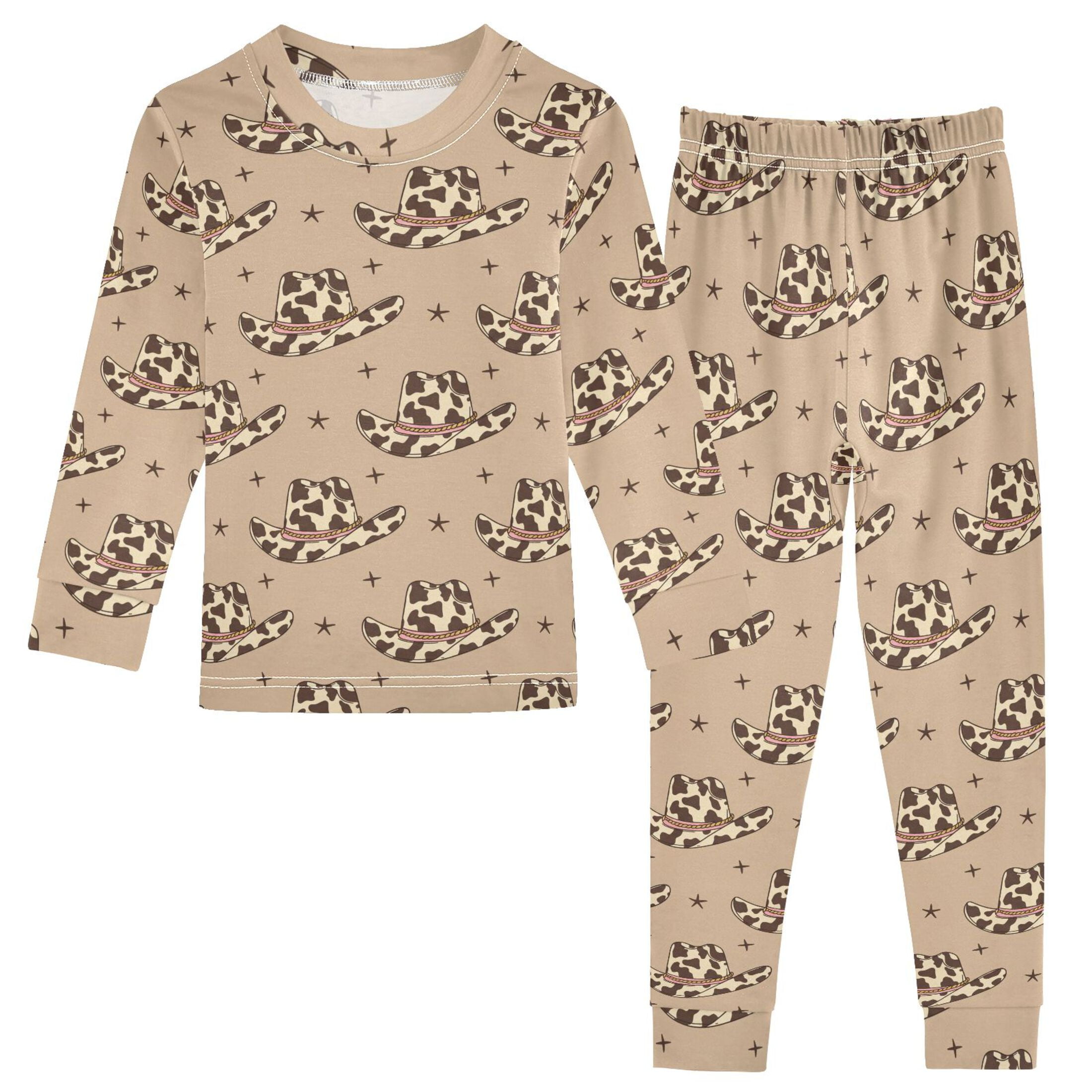 Pajama Retro Cowboy Hats with Cow Print Wild West Cute Comfortable ...