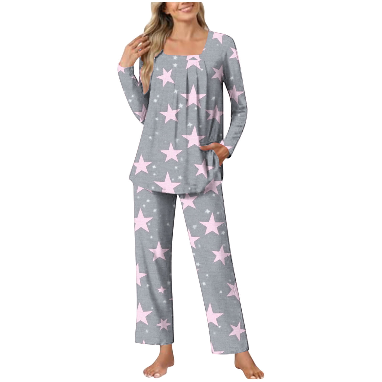 Pajama Sets for Women Clearance AKAFMK Womens Pajama Sets,Cotton ...