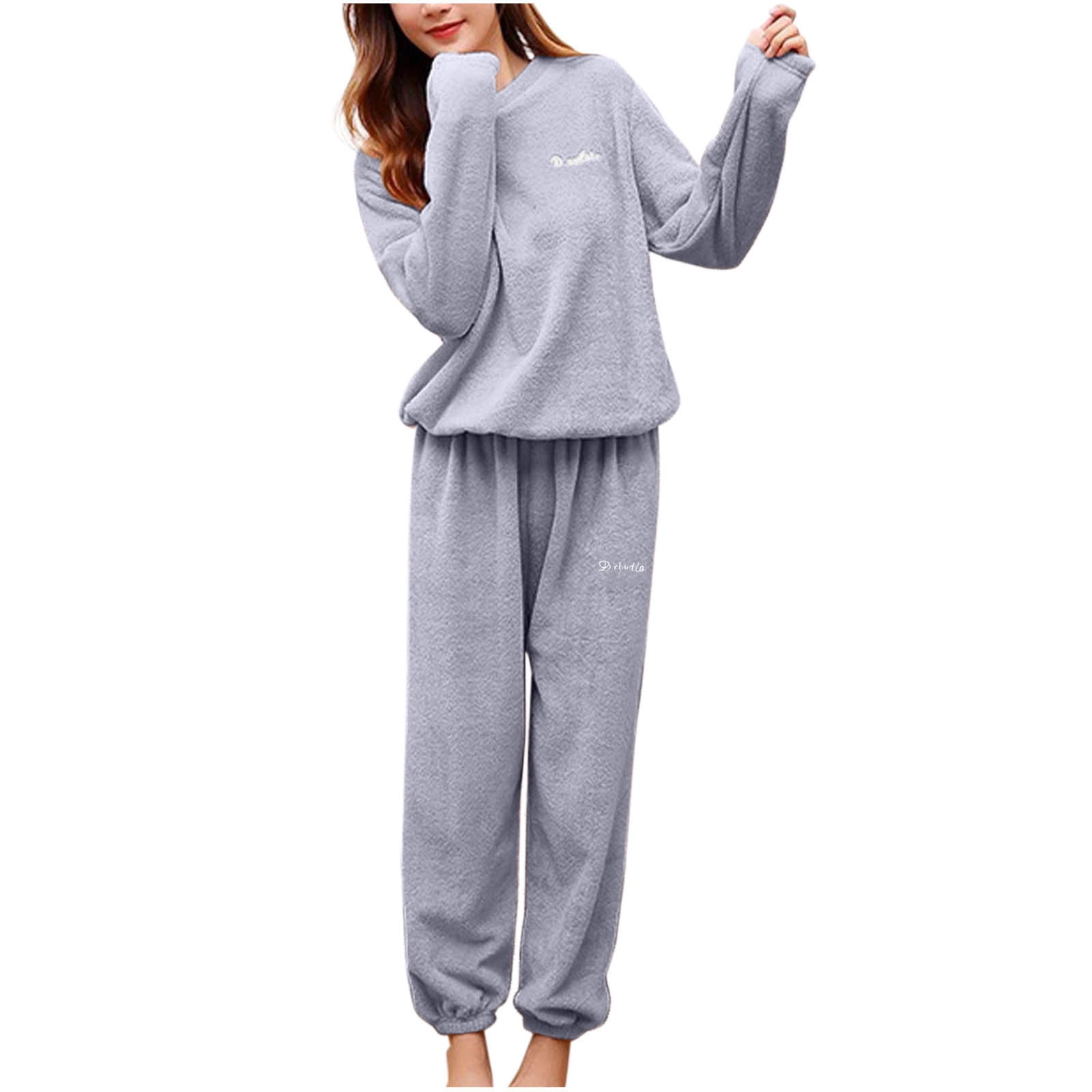 Pajama Sets for Women Clearance AKAFMK Womens Winter Pajama Sets,Fleece ...