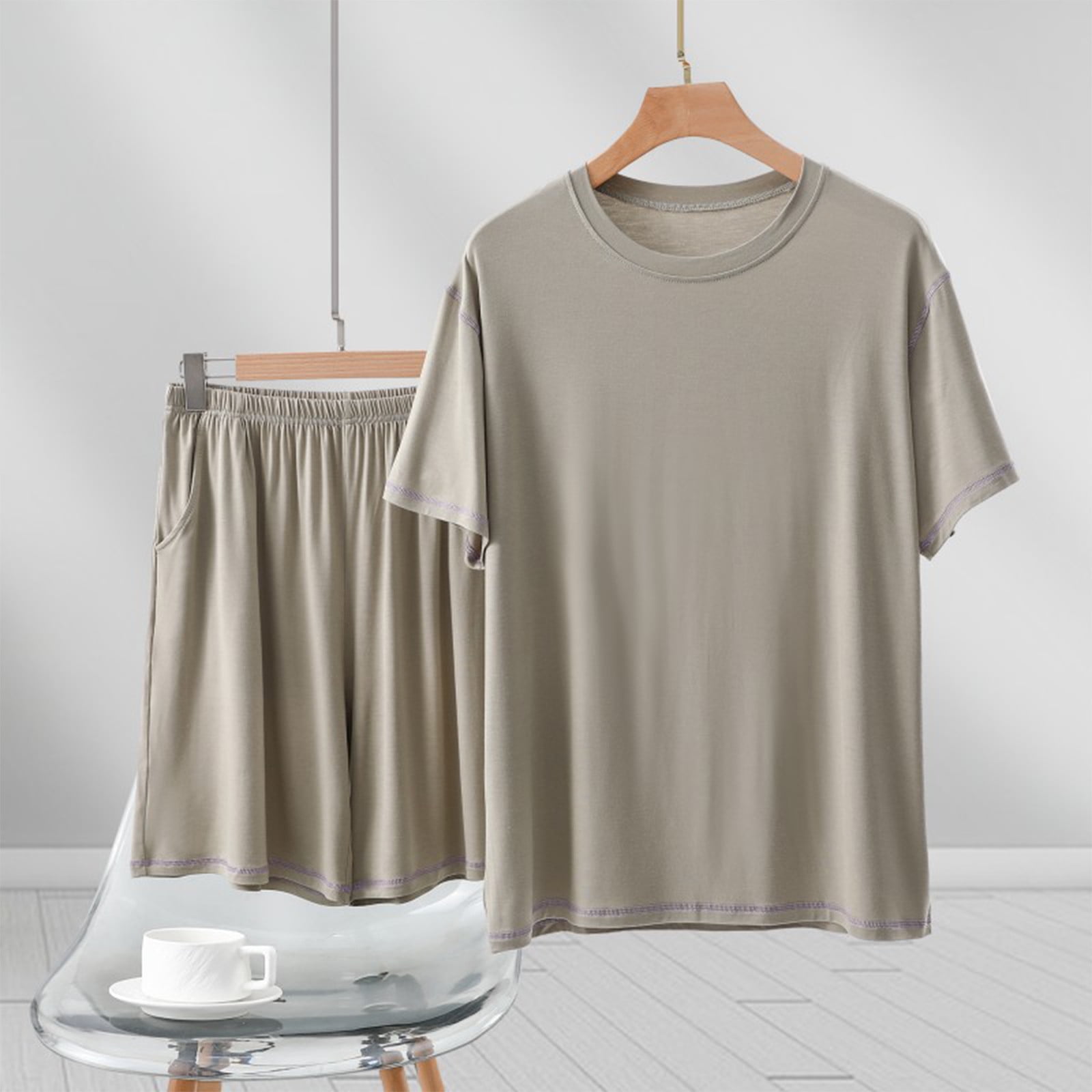 Pajama Sets for Men Lightweight Soft-Modal Loungewear Outfits with ...