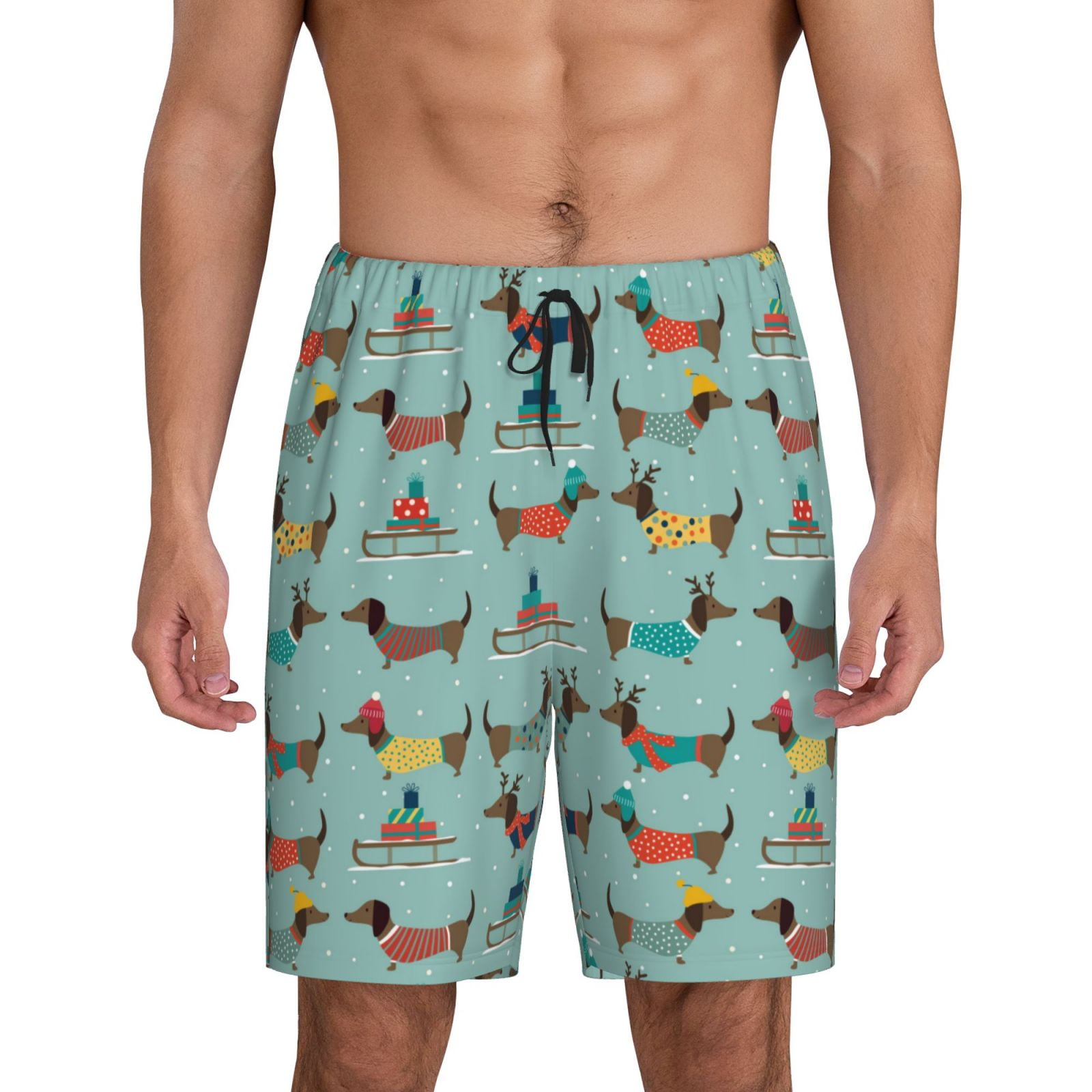 Pajama Shorts Men, Dachshund Dog Puppy No.1022 Mens Sleep Lounge Shorts ...
