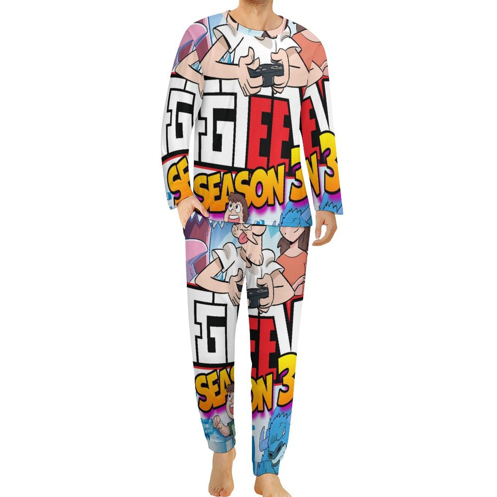 Pajama Suit Fgteev Men's Pajamas Two Piece Set Nightgown Soft And ...