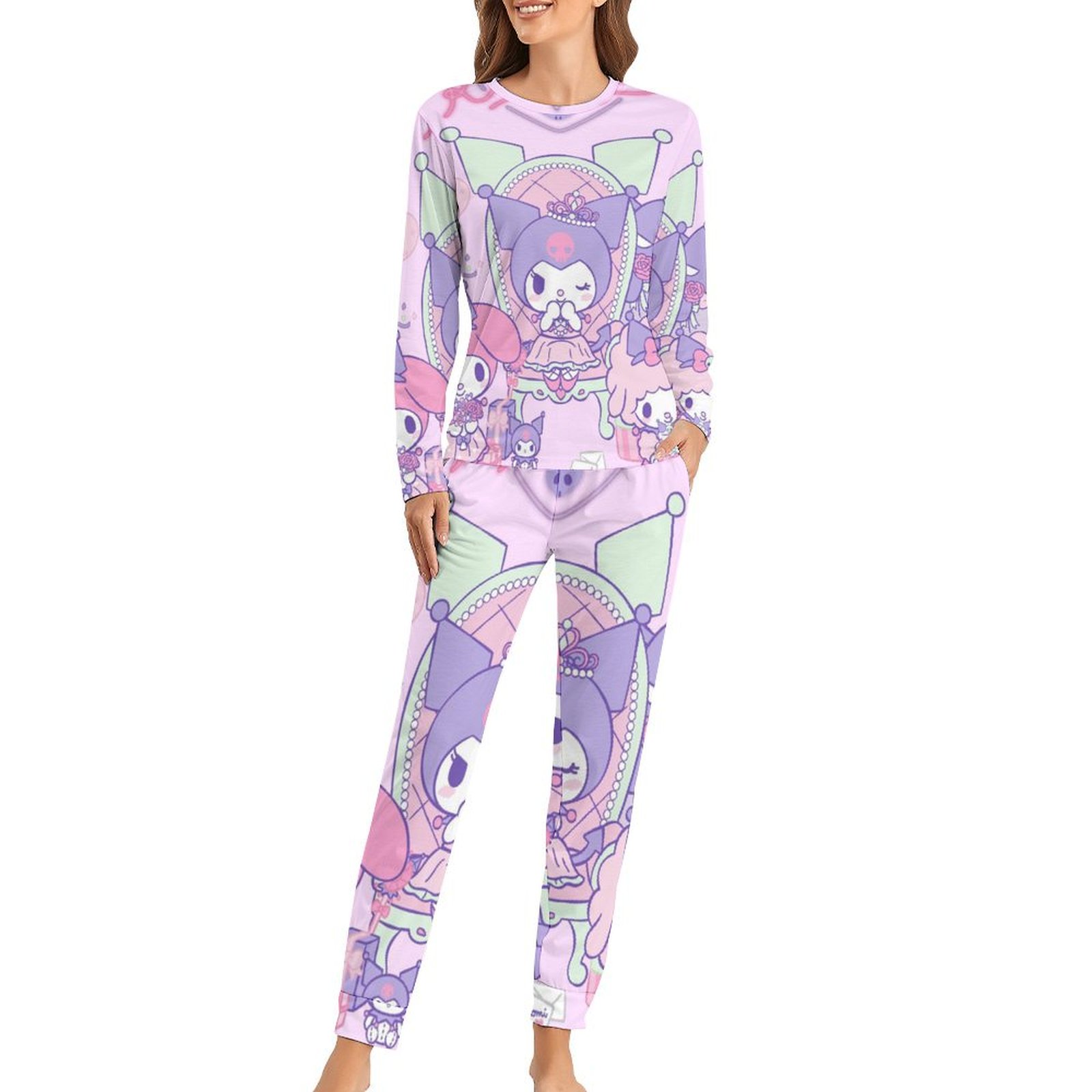 Pajama Suit Kuromi Womens Pajamas Two Piece Set Nightgown Soft And ...