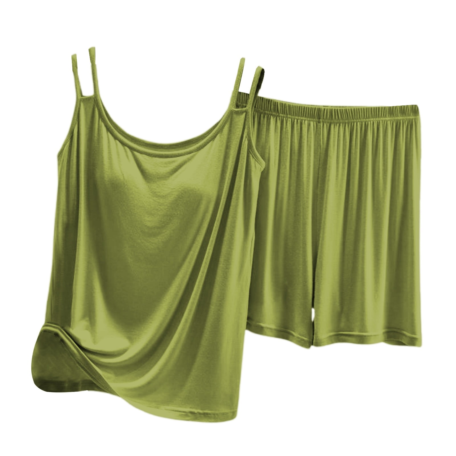 Pajama Wear With Built In Bra Top And Shorts Home Comfort Outfit Soft ...