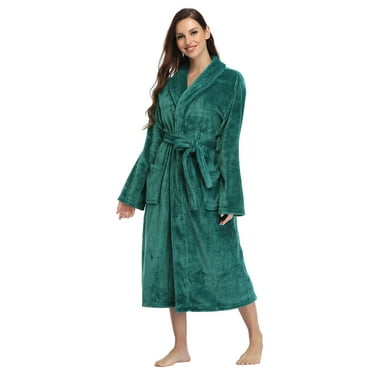 PAVILIA Plush Robe For Women, Turquoise Teal Blue Fluffy Soft Bathrobe ...