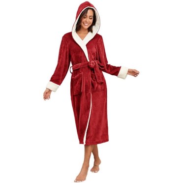 Women Girl's Cinnamoroll Robes Plush Fleece Hooded Bathrobe Plus Long ...