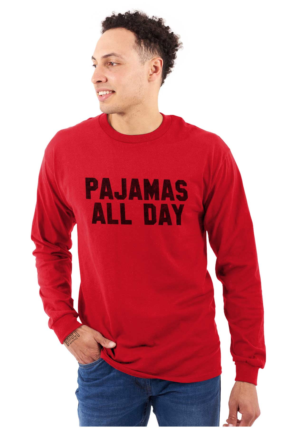 Pajamas All Day Slacker Lazy Unisex Plus Size Long Sleeve T Shirt ...