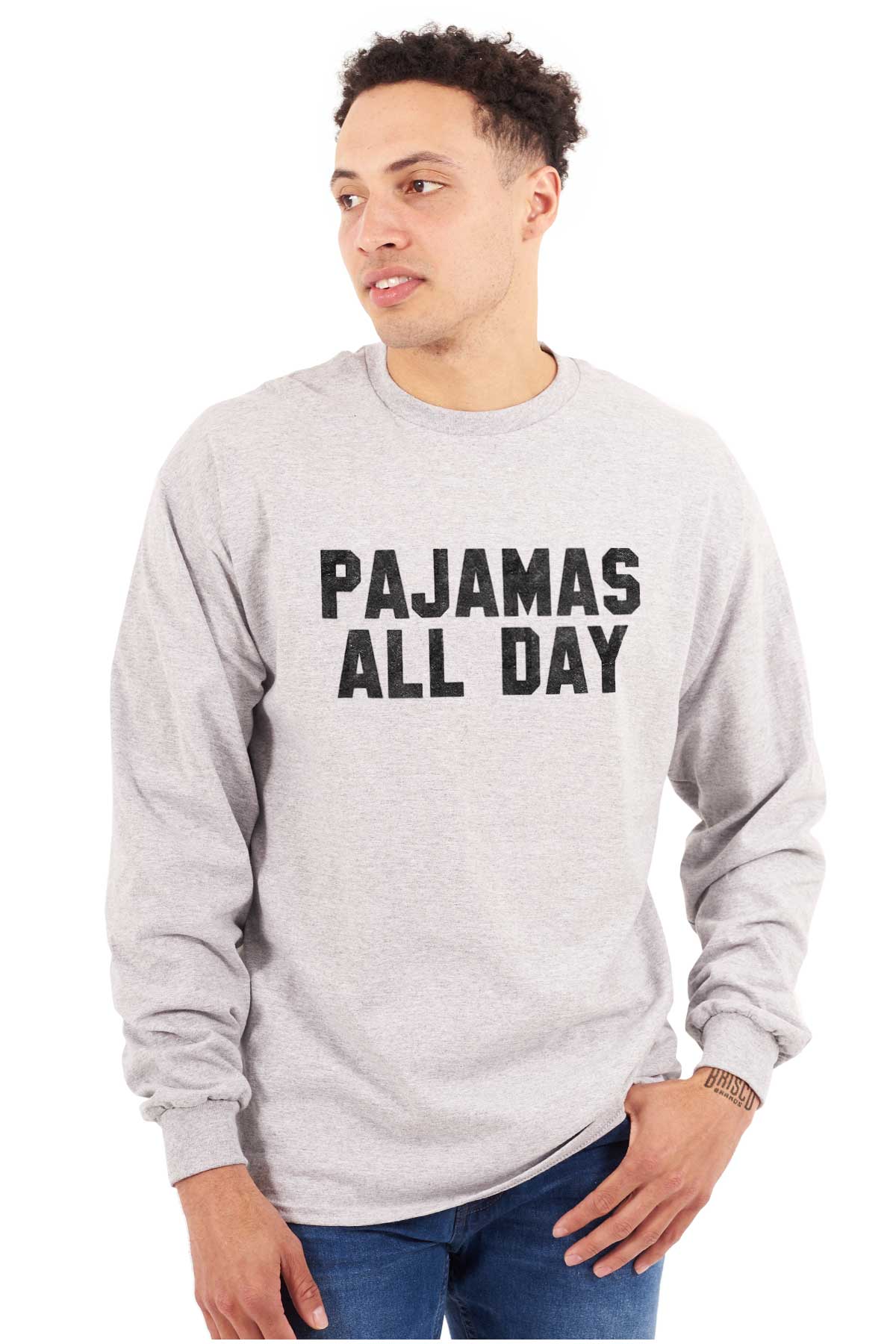 Pajamas All Day Slacker Lazy Unisex Plus Size Long Sleeve T Shirt ...