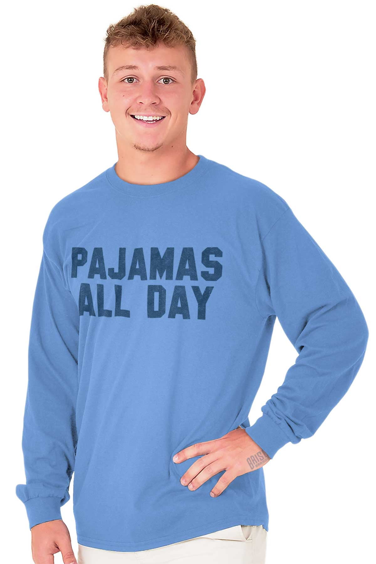 Pajamas All Day Slacker Lazy Long Sleeve TShirt Men Women Brisco Brands ...