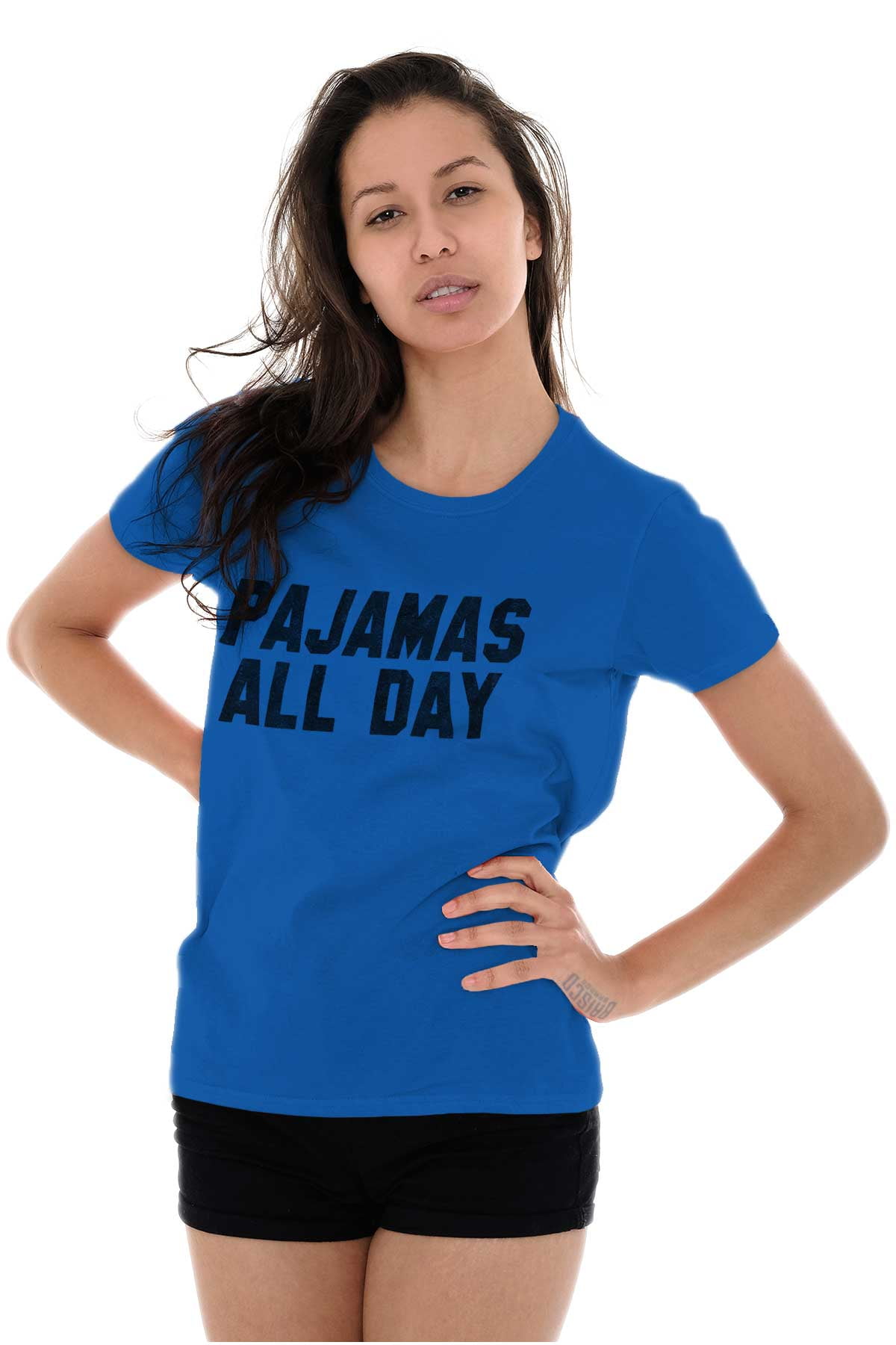 Pajamas All Day Slacker Lazy Women's T Shirt Ladies Tee Brisco Brands L ...