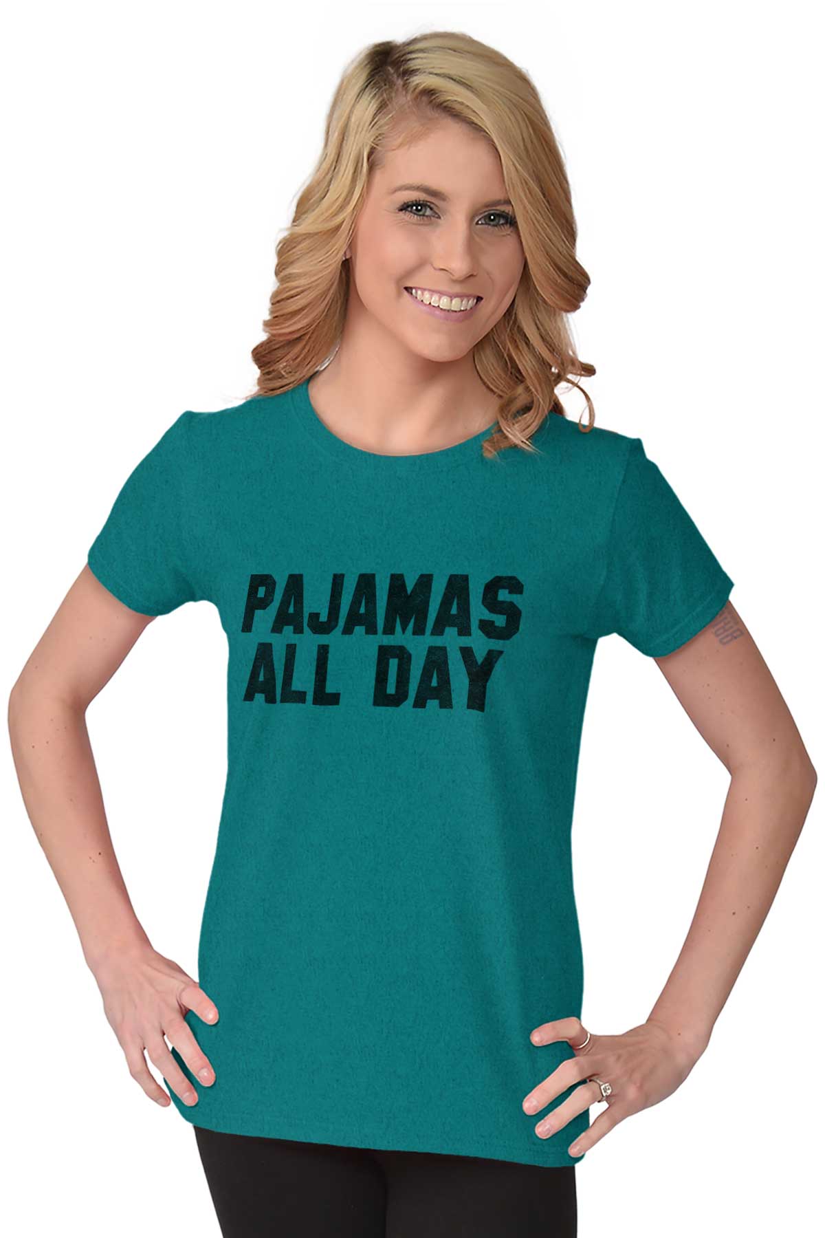 Pajamas All Day Slacker Lazy Women's T Shirt Ladies Tee Brisco Brands S ...