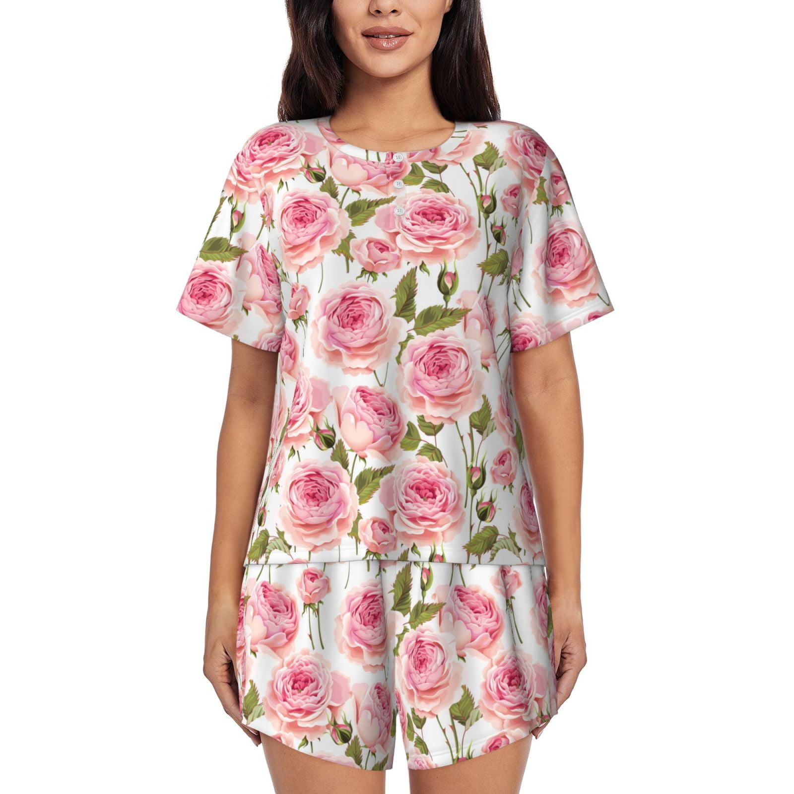 Pajamas For Women Set, Beautiful Rose Flowers A Pj Lounge Sets For ...