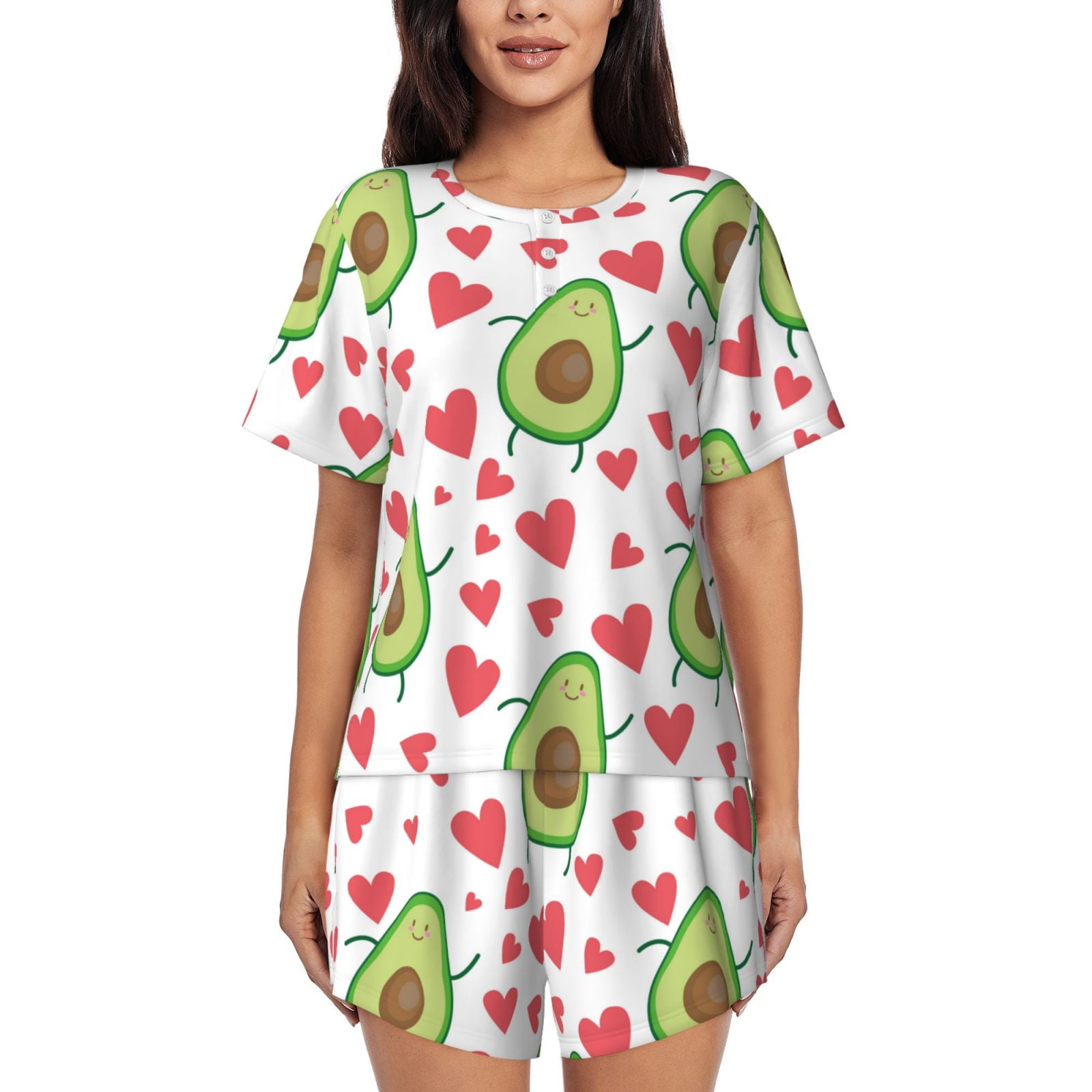 Pajamas For Women Set, Cute Avocado Love Pj Lounge Sets For Women 2 ...