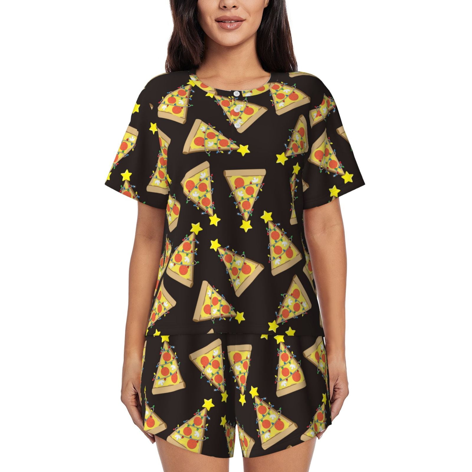 Pajamas For Women Set, Cute Christmas Pizza Pj Lounge Sets For Women 2 ...