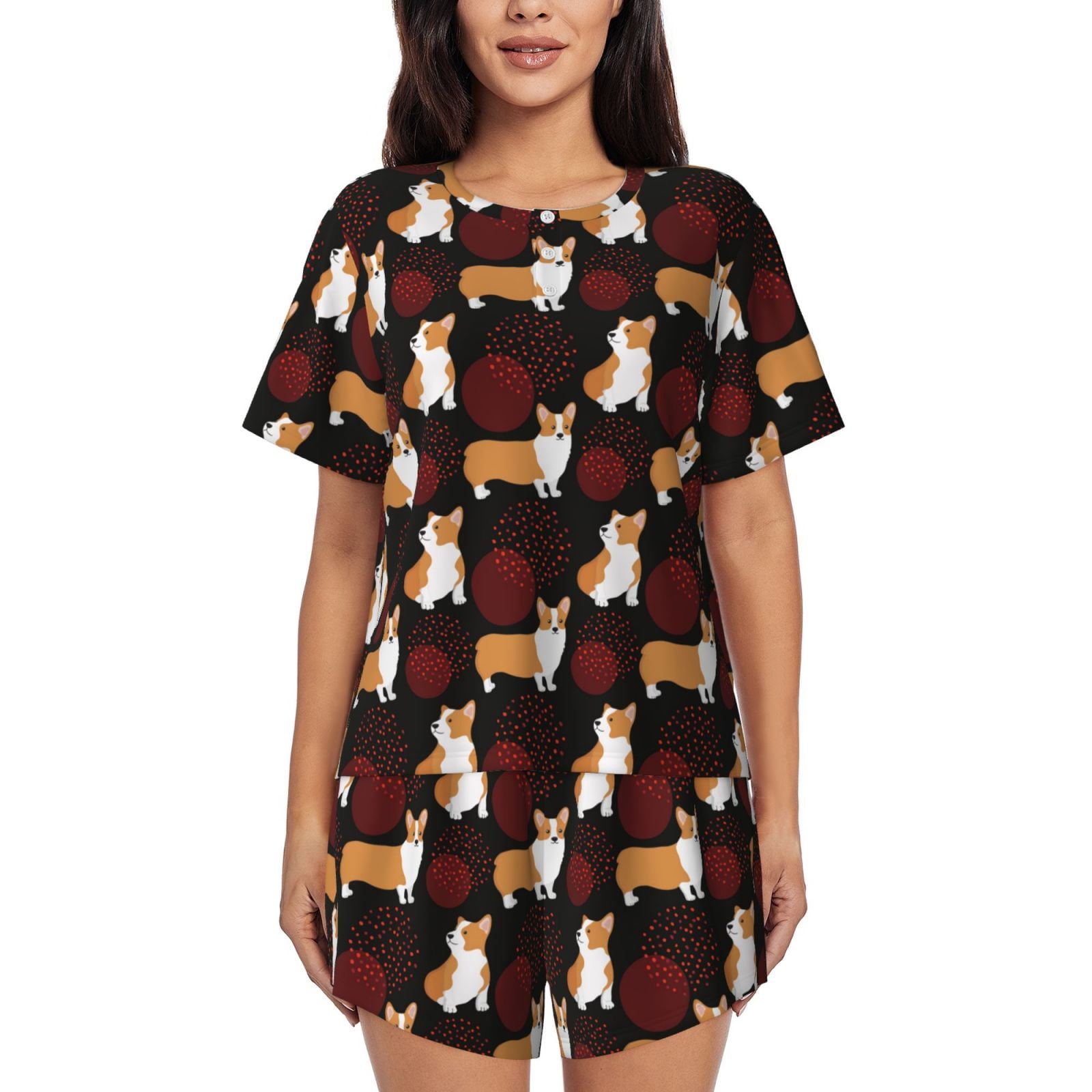 Pajamas For Women Set, Cute Corgi Dog_A Pj Lounge Sets For Women 2 ...