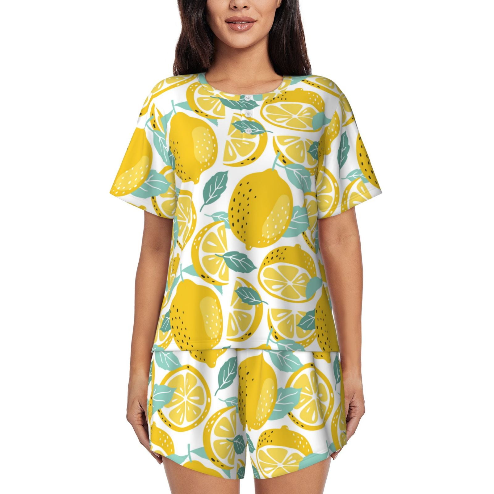 Pajamas For Women Set, Cute Lemon Sweet Sour Pj Lounge Sets For Women 2 ...