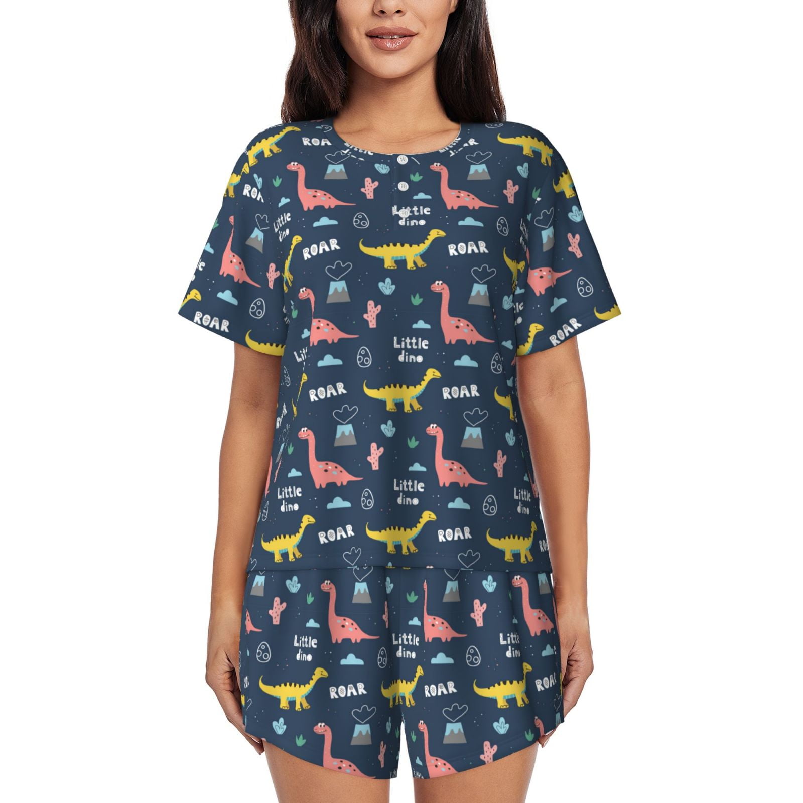 Pajamas For Women Set, Cute Little Dinosaur Pj Lounge Sets For Women 2 ...