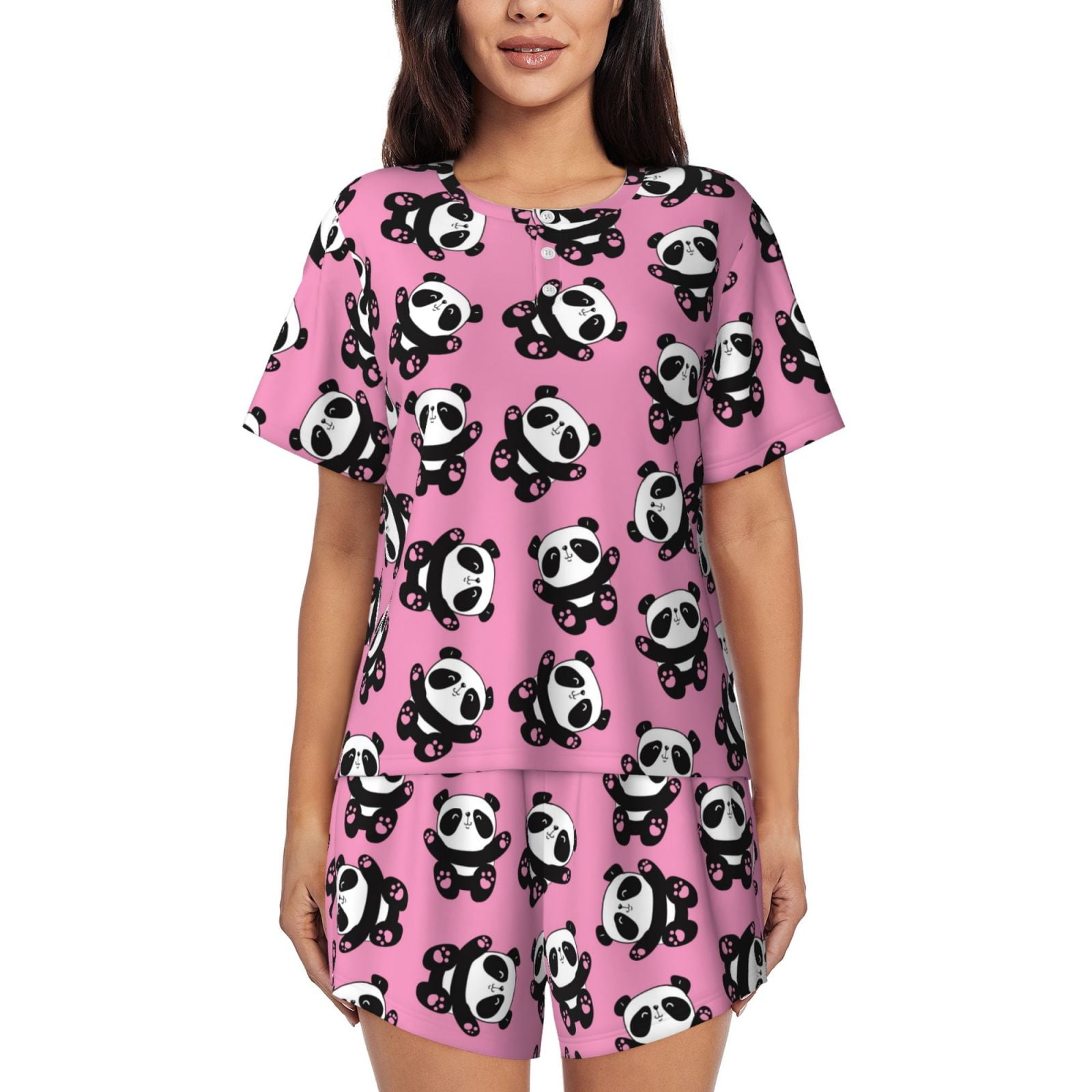 Pajamas For Women Set, Cute Panda Pj Lounge Sets For Women 2 Piece ...