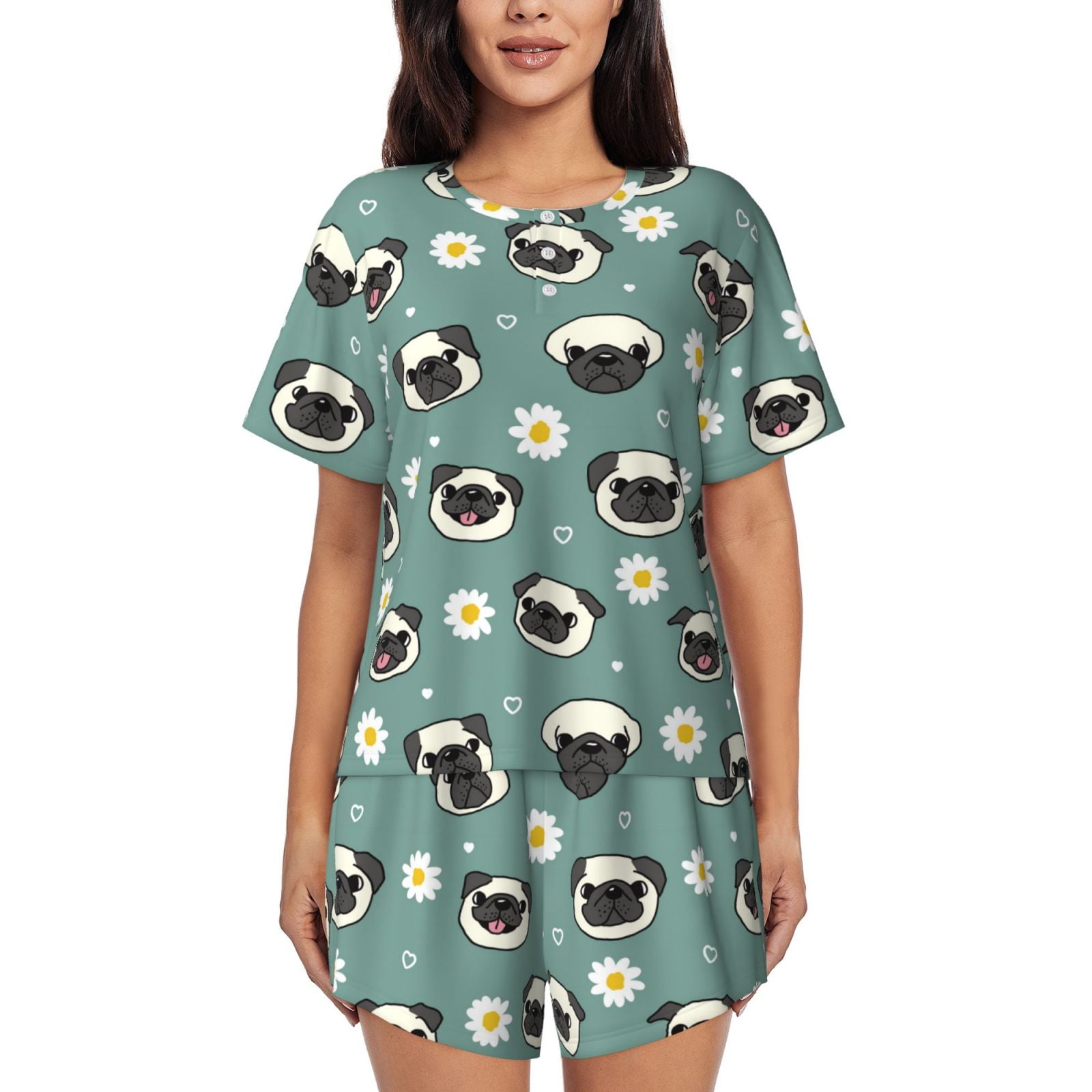 Pajamas For Women Set, Cute Puppy H Pj Lounge Sets For Women 2 Piece ...