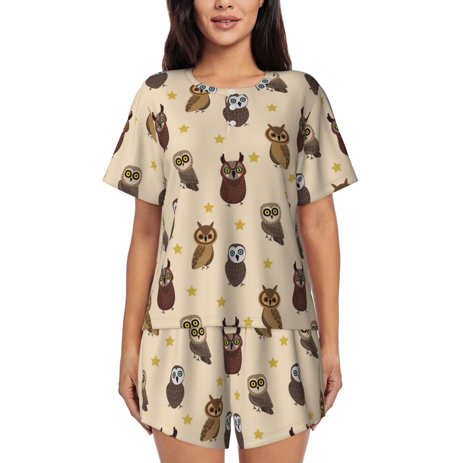 Pajamas For Women Set, Cute Star Owl Pj Lounge Sets For Women 2 Piece ...