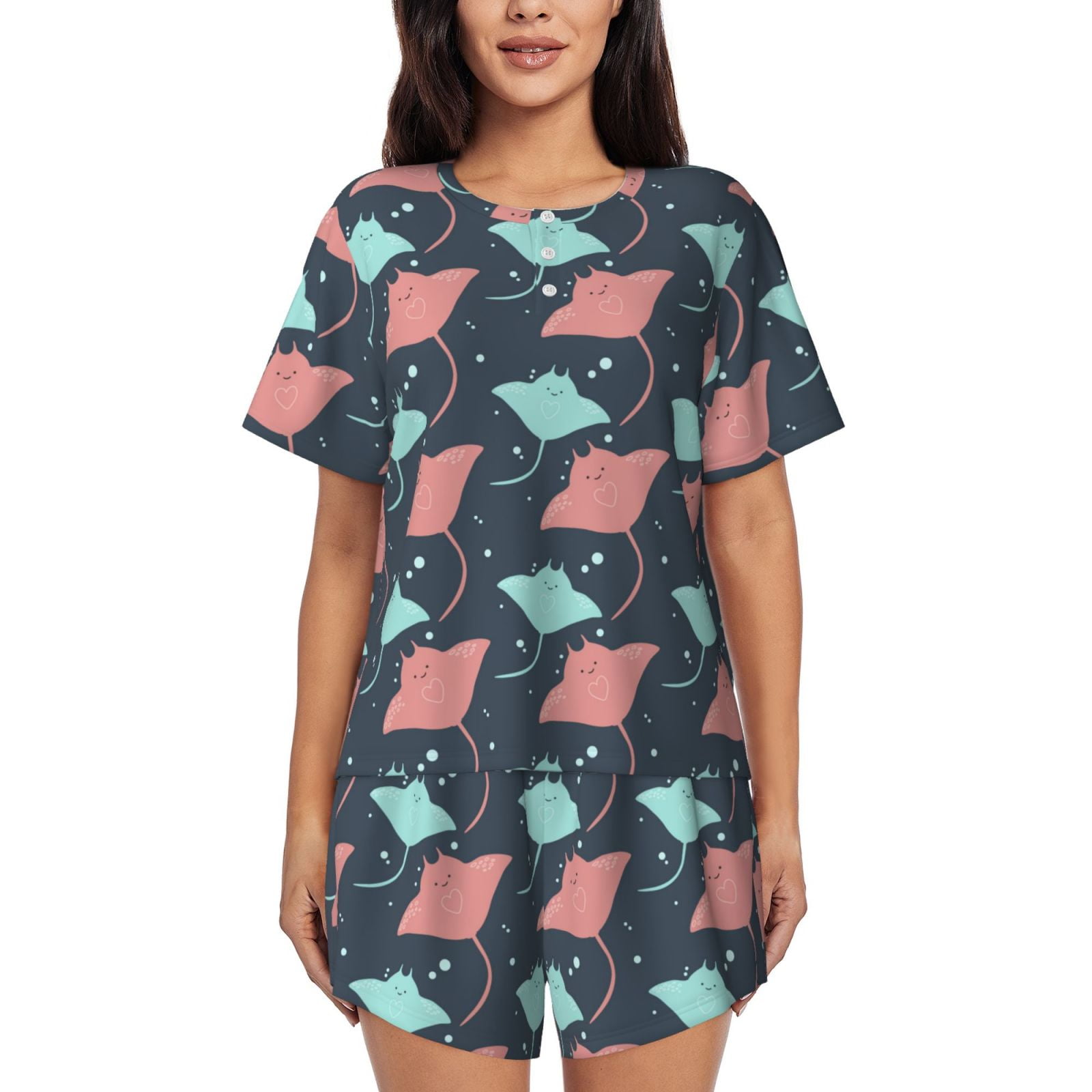Pajamas For Women Set, Cute Stingray Pj Lounge Sets For Women 2 Piece ...