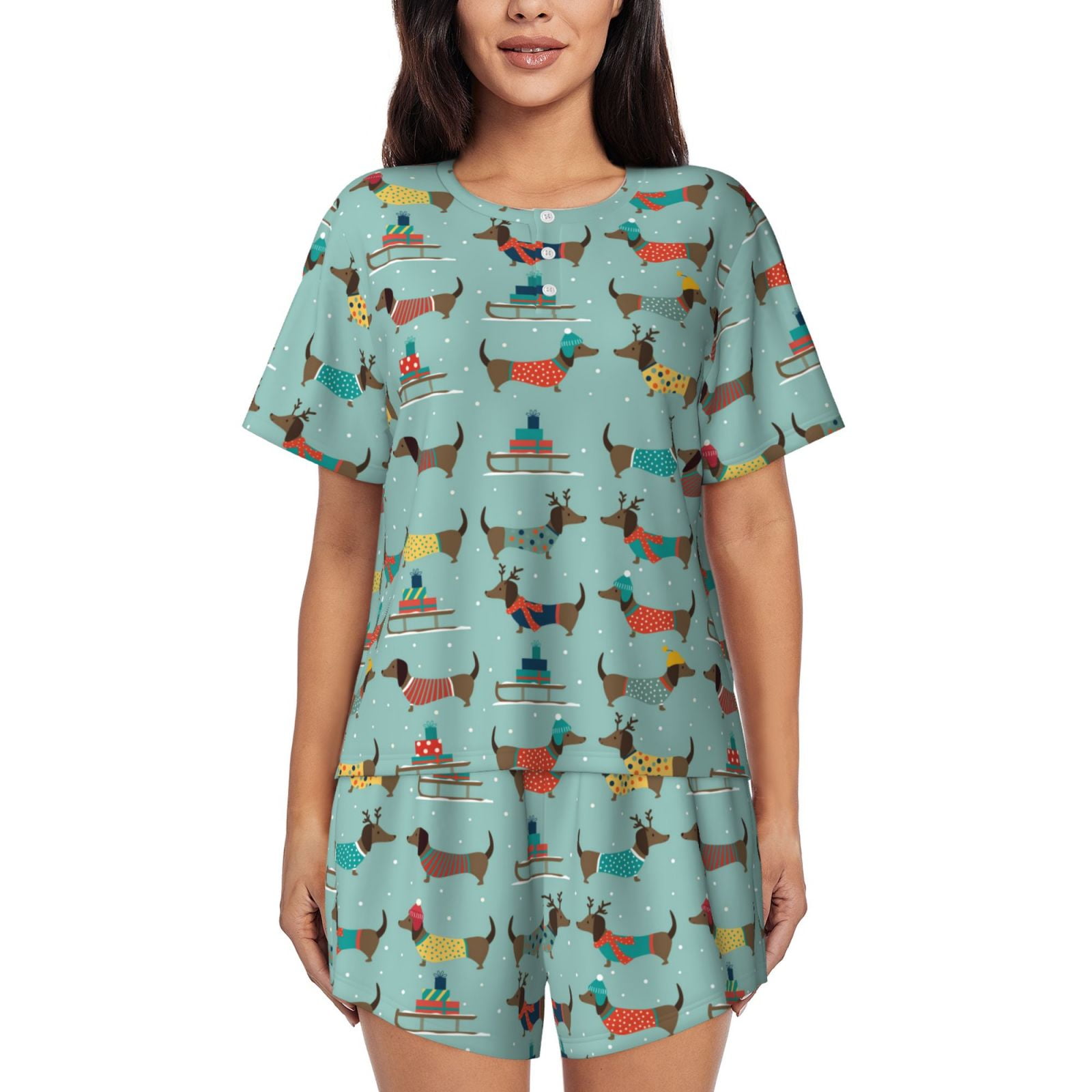 Pajamas For Women Set, Dachshund Dog Puppy No.1041 Pj Lounge Sets For ...