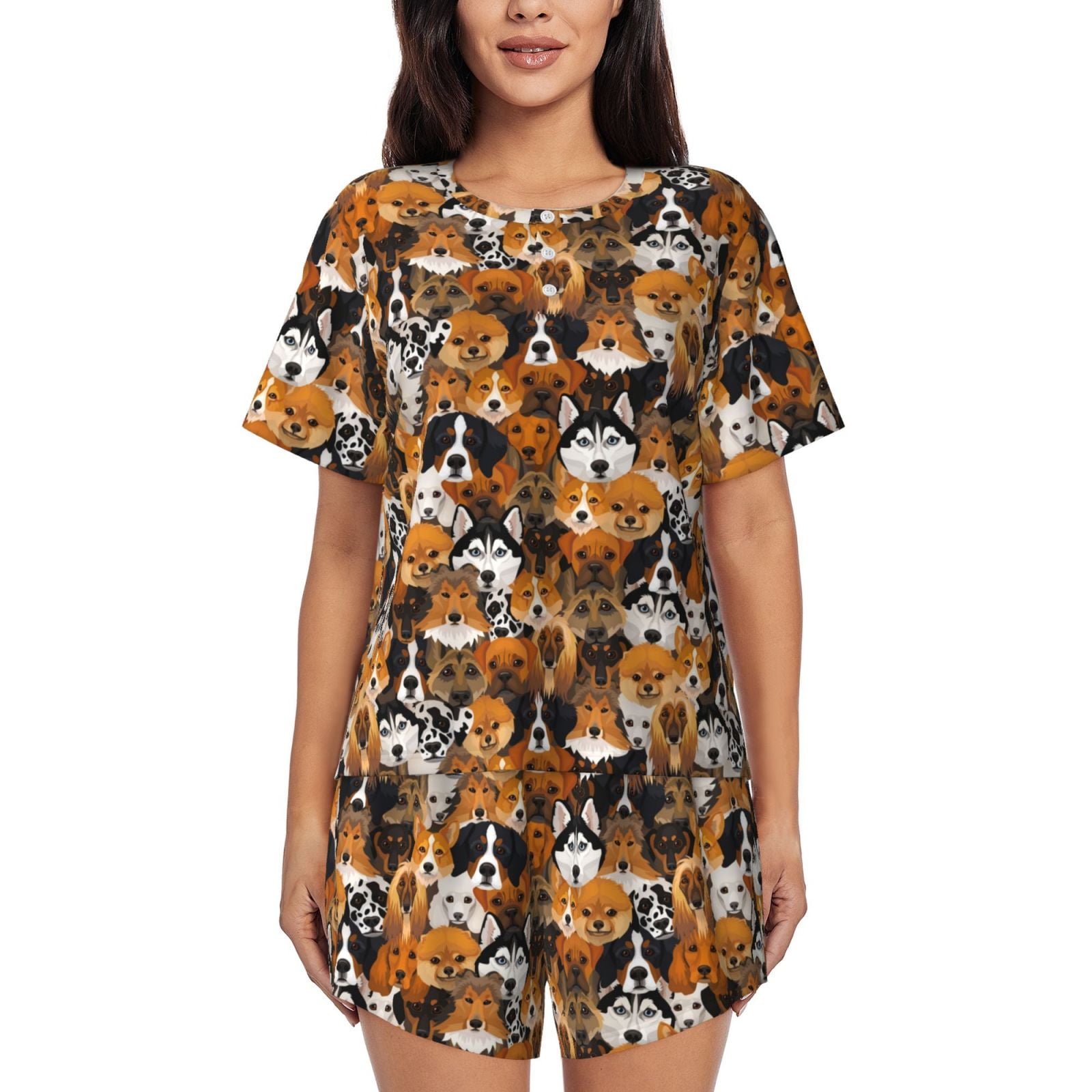 Pajamas For Women Set, Dogs Different Breeds Pj Lounge Sets For Women 2 ...