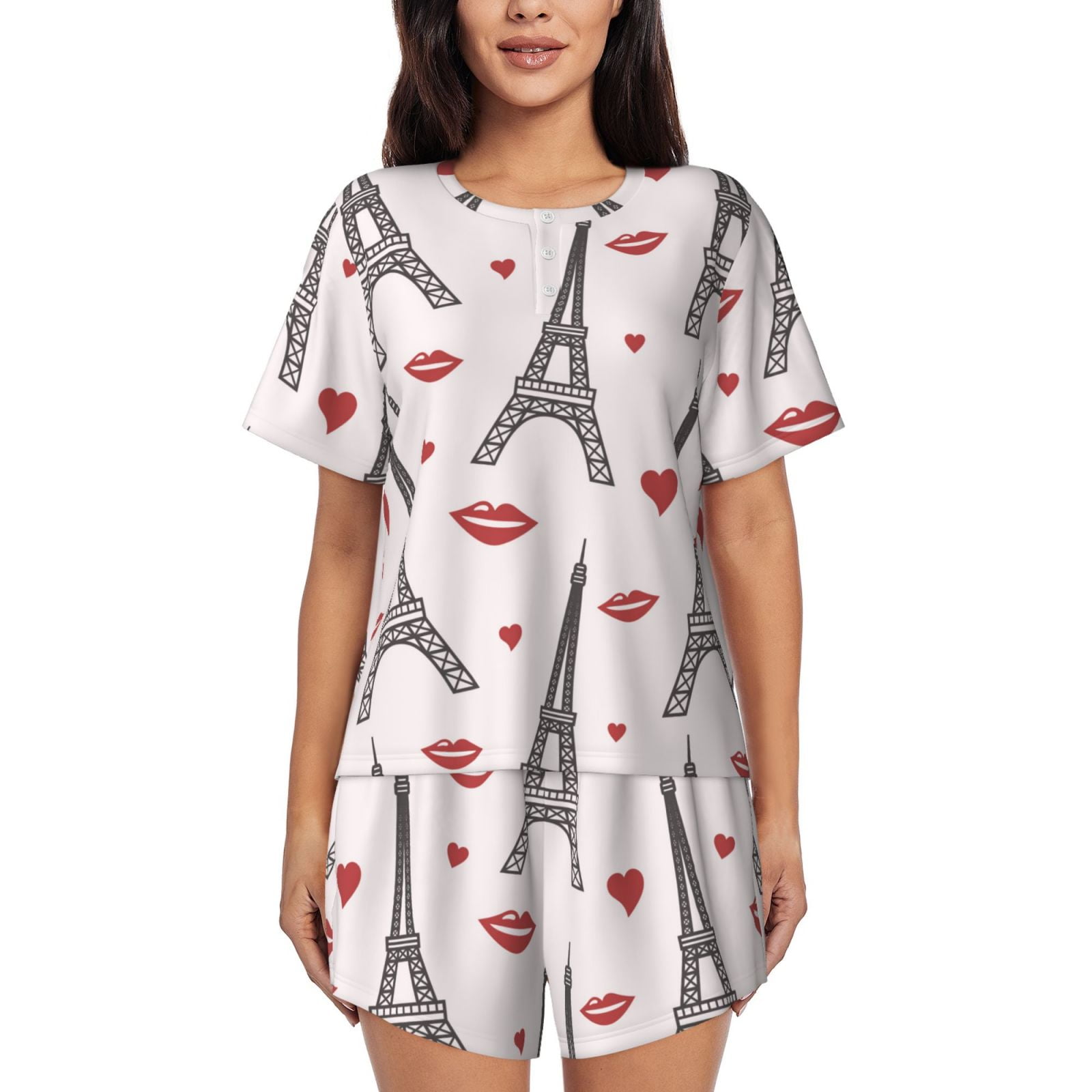 Pajamas For Women Set, Eiffel Tower Trendy Pj Lounge Sets For Women 2 ...
