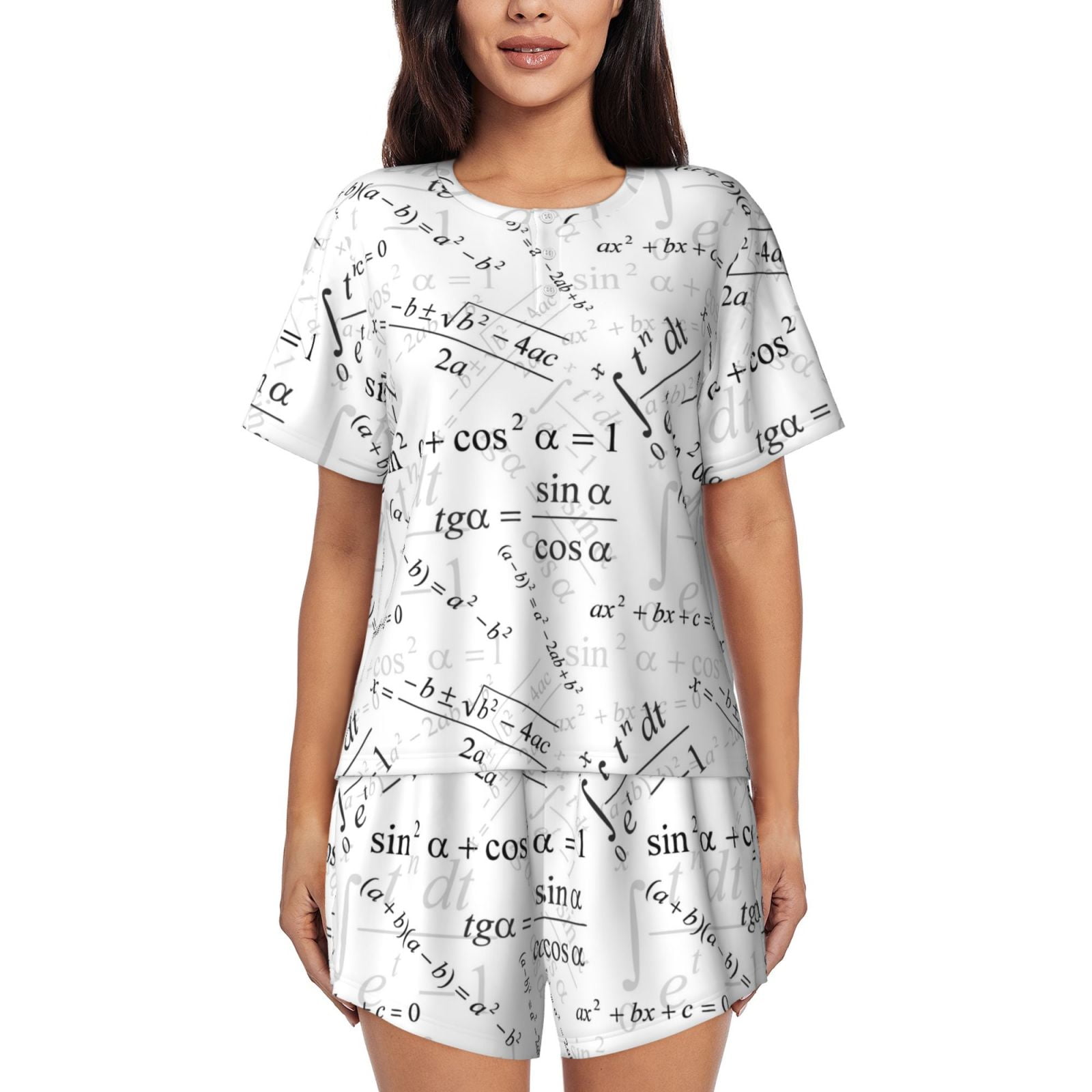 Pajamas For Women Set, Formula Math Design Pj Lounge Sets For Women 2 ...