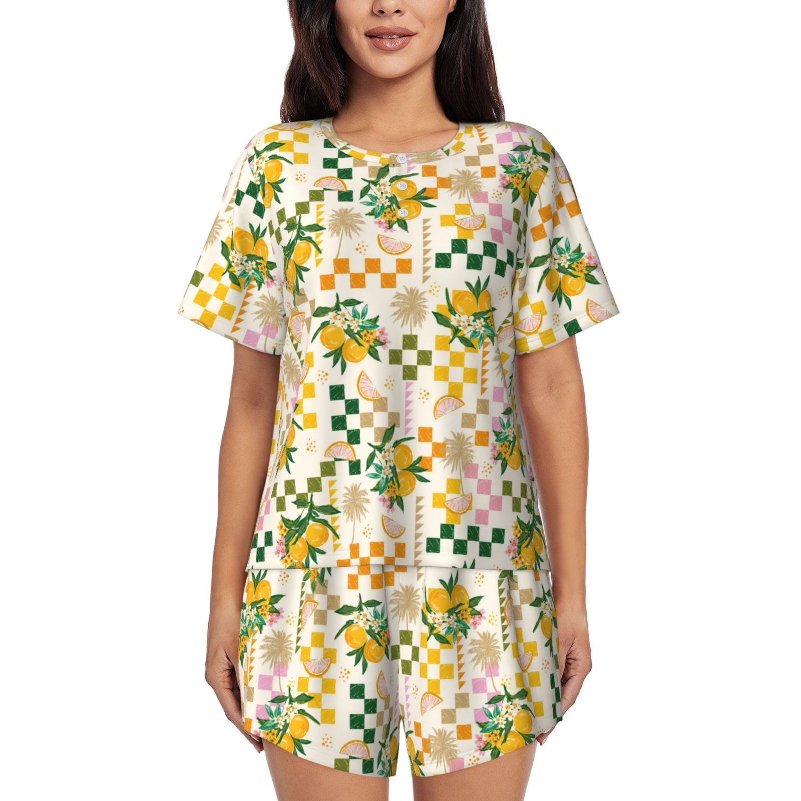 Pajamas For Women Set, Fruit Pj Lounge Sets For Women 2 Piece, Soft ...