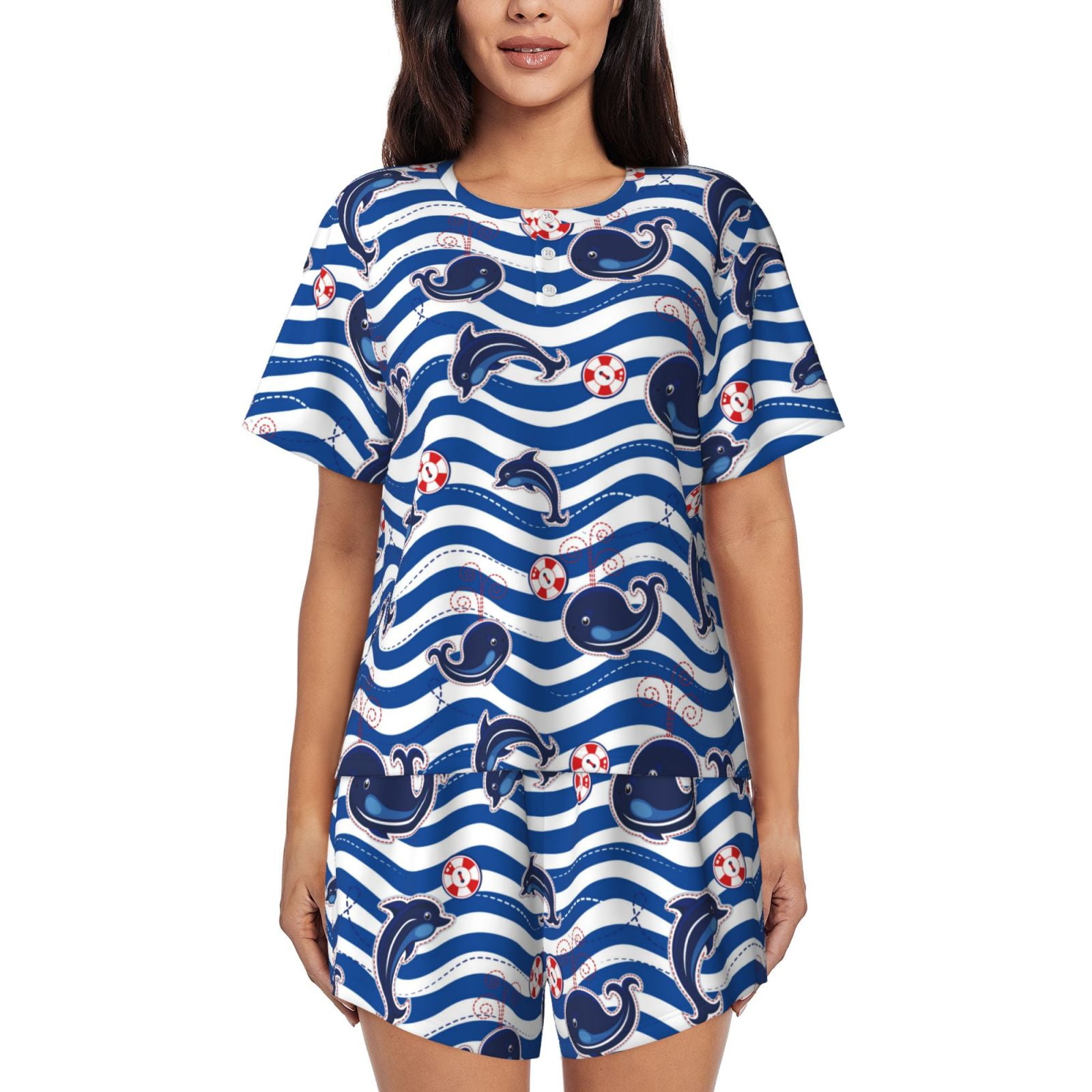 Pajamas For Women Set, Funny Whale_B Pj Lounge Sets For Women 2 Piece ...