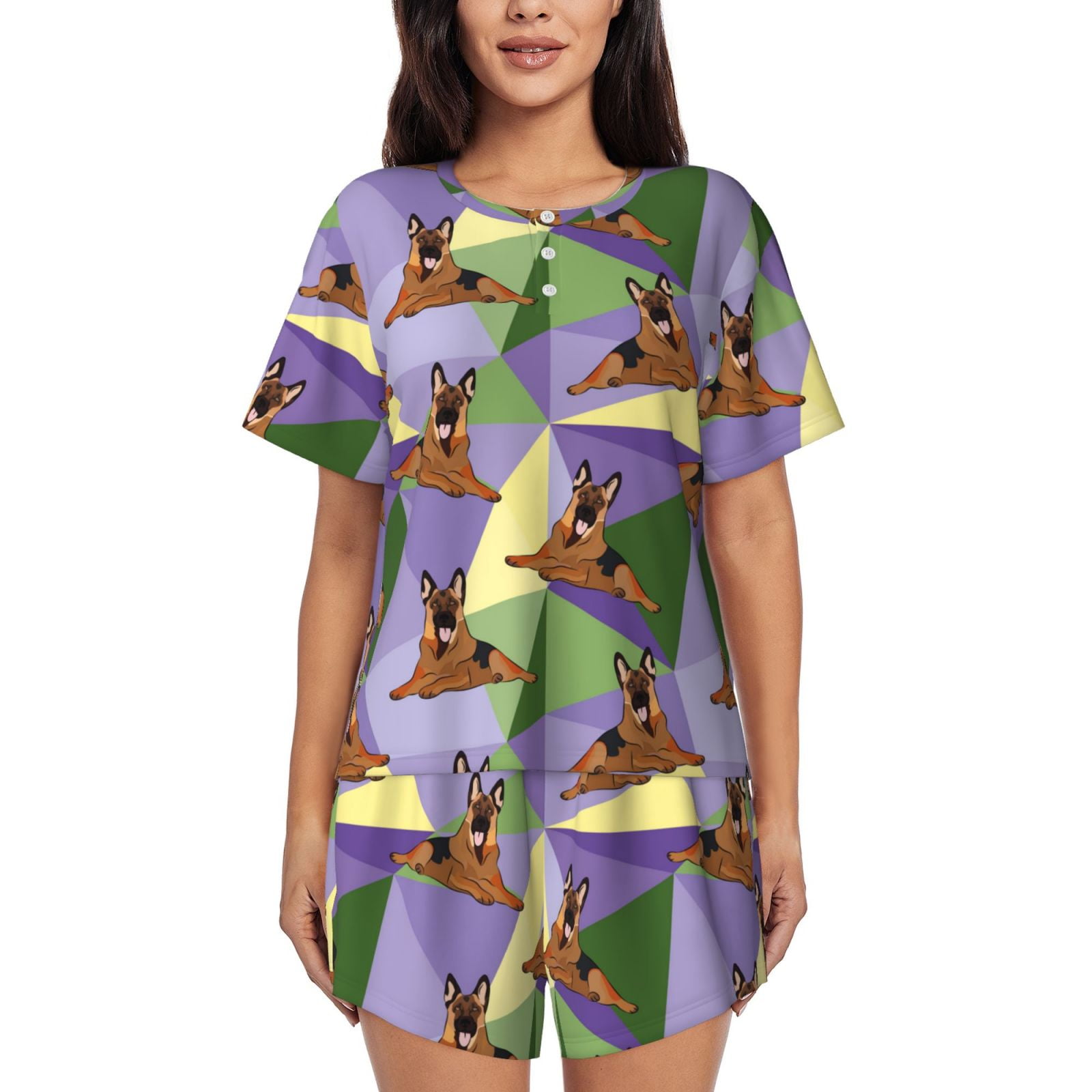 Pajamas For Women Set - German Shepherd Dog No.1011 2 Piece Womens ...
