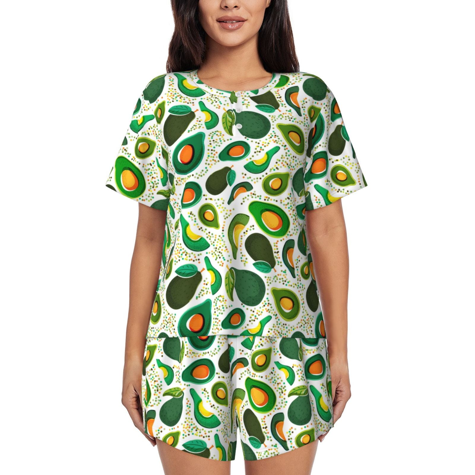 Pajamas For Women Set, Green Avocado (2) Pj Lounge Sets For Women 2 ...